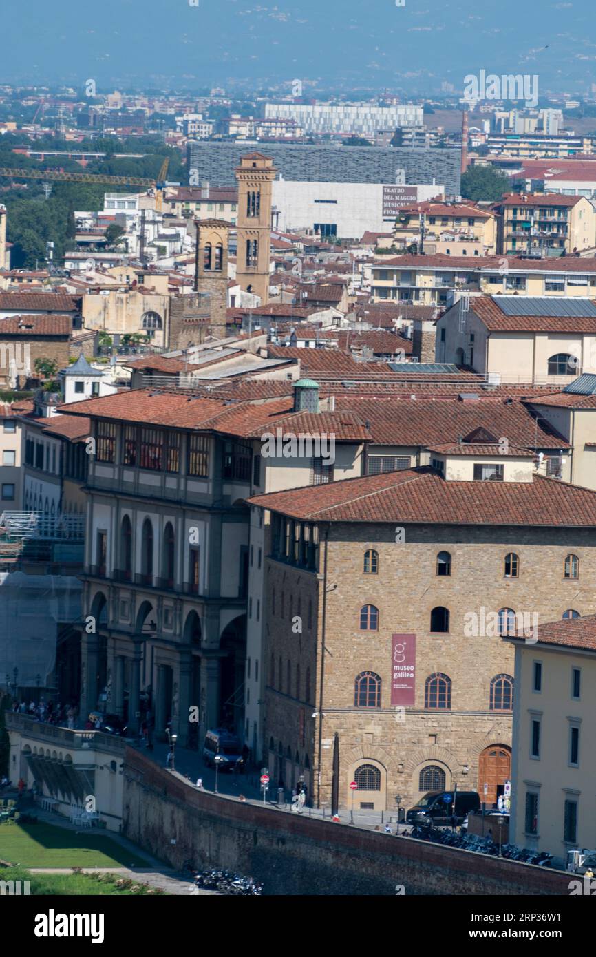 The two-story high Uffizi Gallery with the façade called, the portico ...