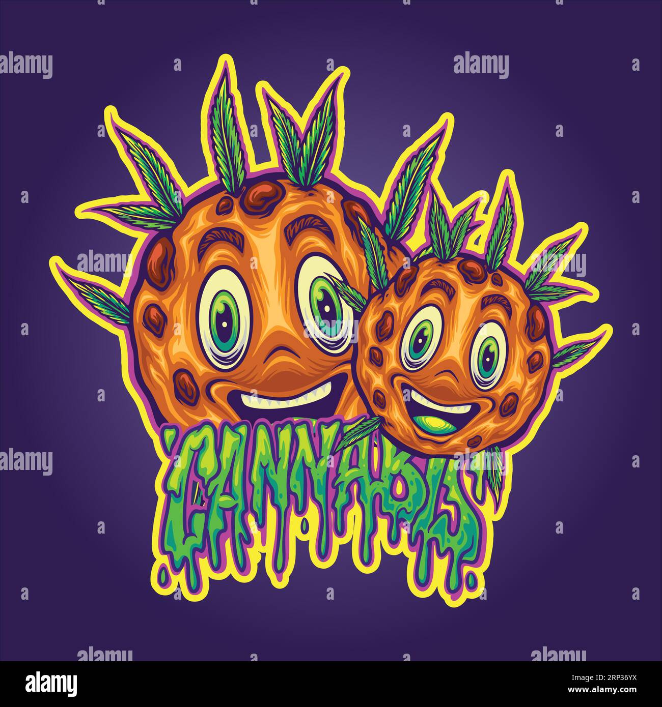 Cannabis cookies with experience blissful relaxation vector ...