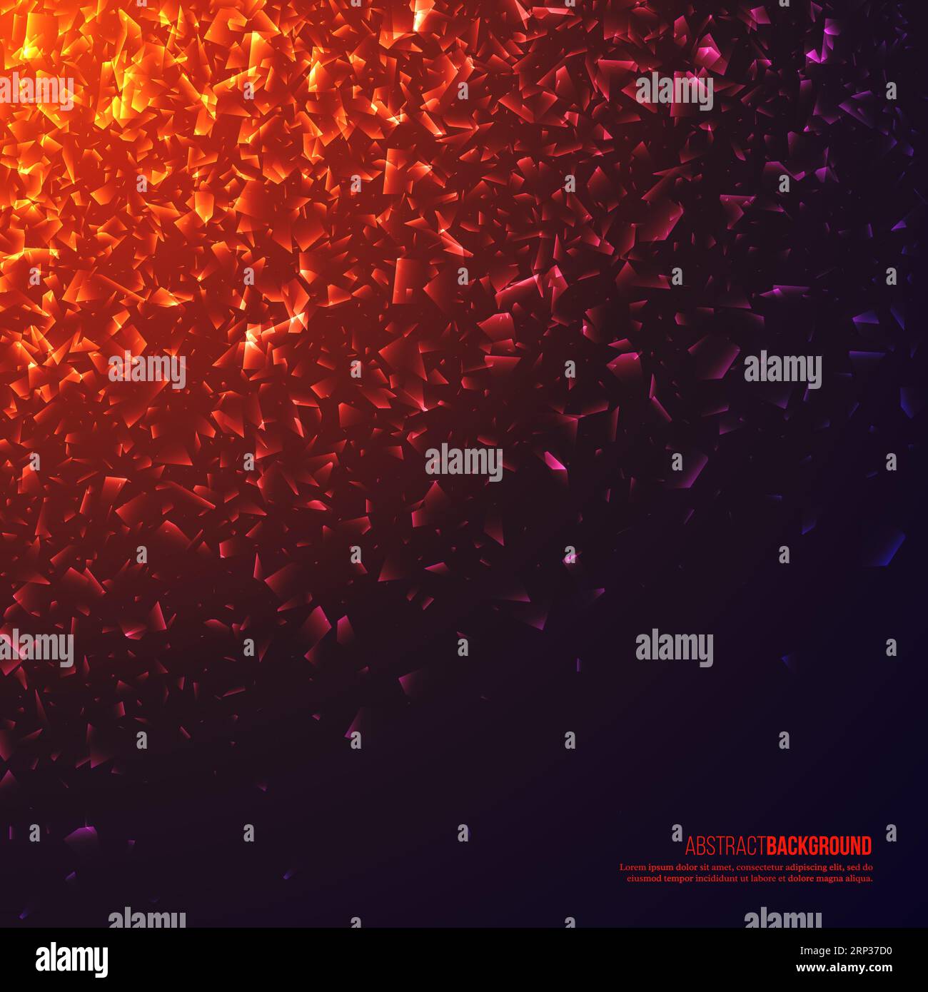 3D illuminated abstract explosion, glowing particles. Neon blast ...