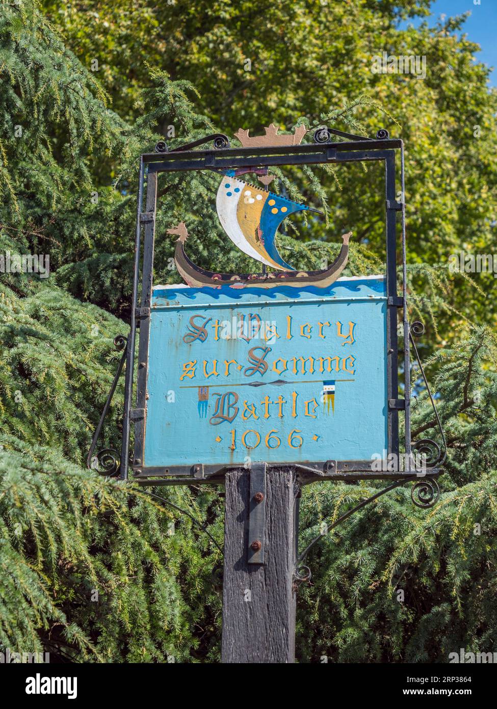 St Valery sur Somme Battle 1066 sign in Battle (site of the 1066 Battle ...