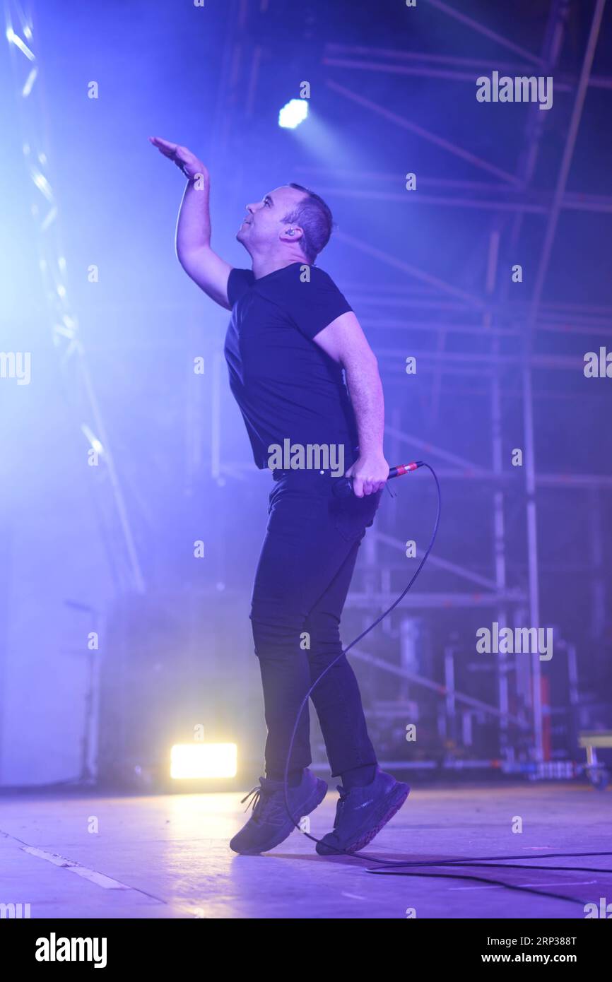 Dorset, UK. Saturday, 2 September, 2023. Sam Herring of Future Islands ...