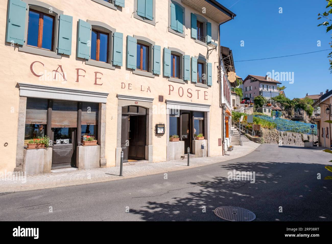 Cafe de la Poste, Chexbres, Canton of Vaud, Switzerland Stock Photo - Alamy