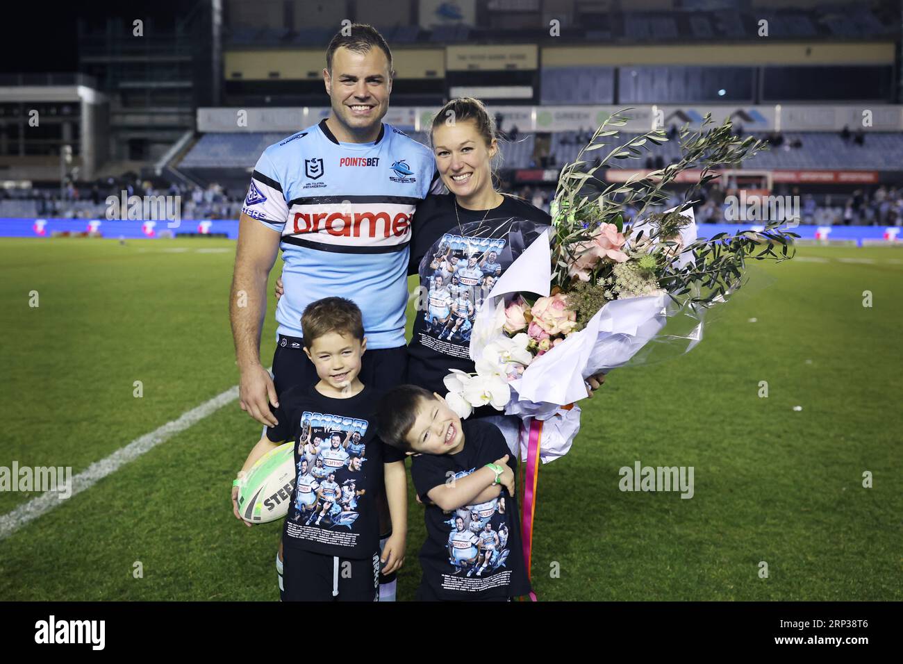 Sydney, Australia. 03rd Sep, 2023. Retiring Wade Graham poses with wife ...