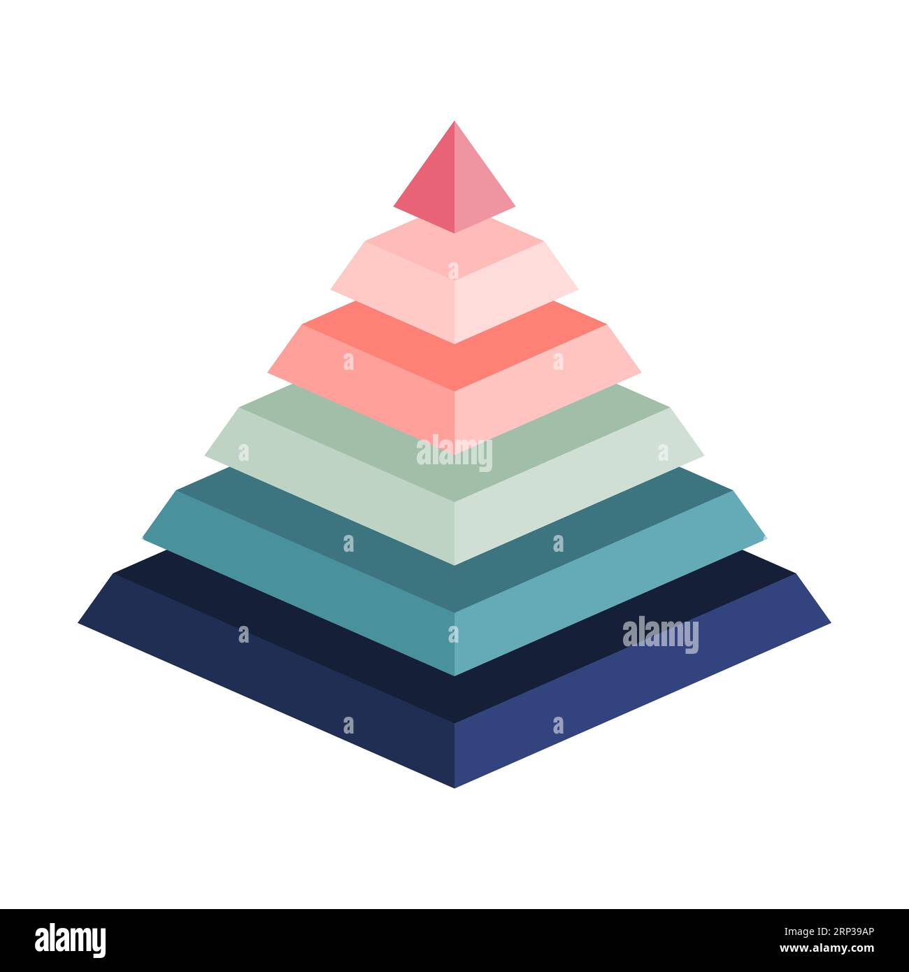 Colorful pyramid with 6 parts. Retro pastel colors pieces. Blank ...