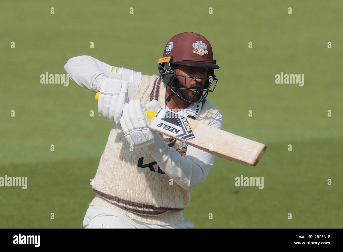 London, UK. 3rd Sep, 2023. Surrey's Ryan Patel batting as Surrey take ...