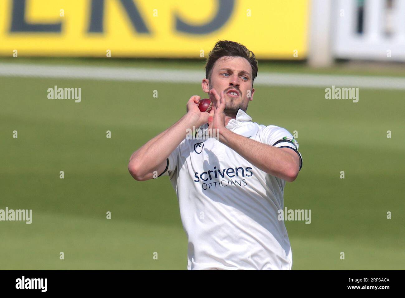 London, UK. 3rd Sep, 2023. Warwickshire's Ed Barnard bowling as Surrey ...