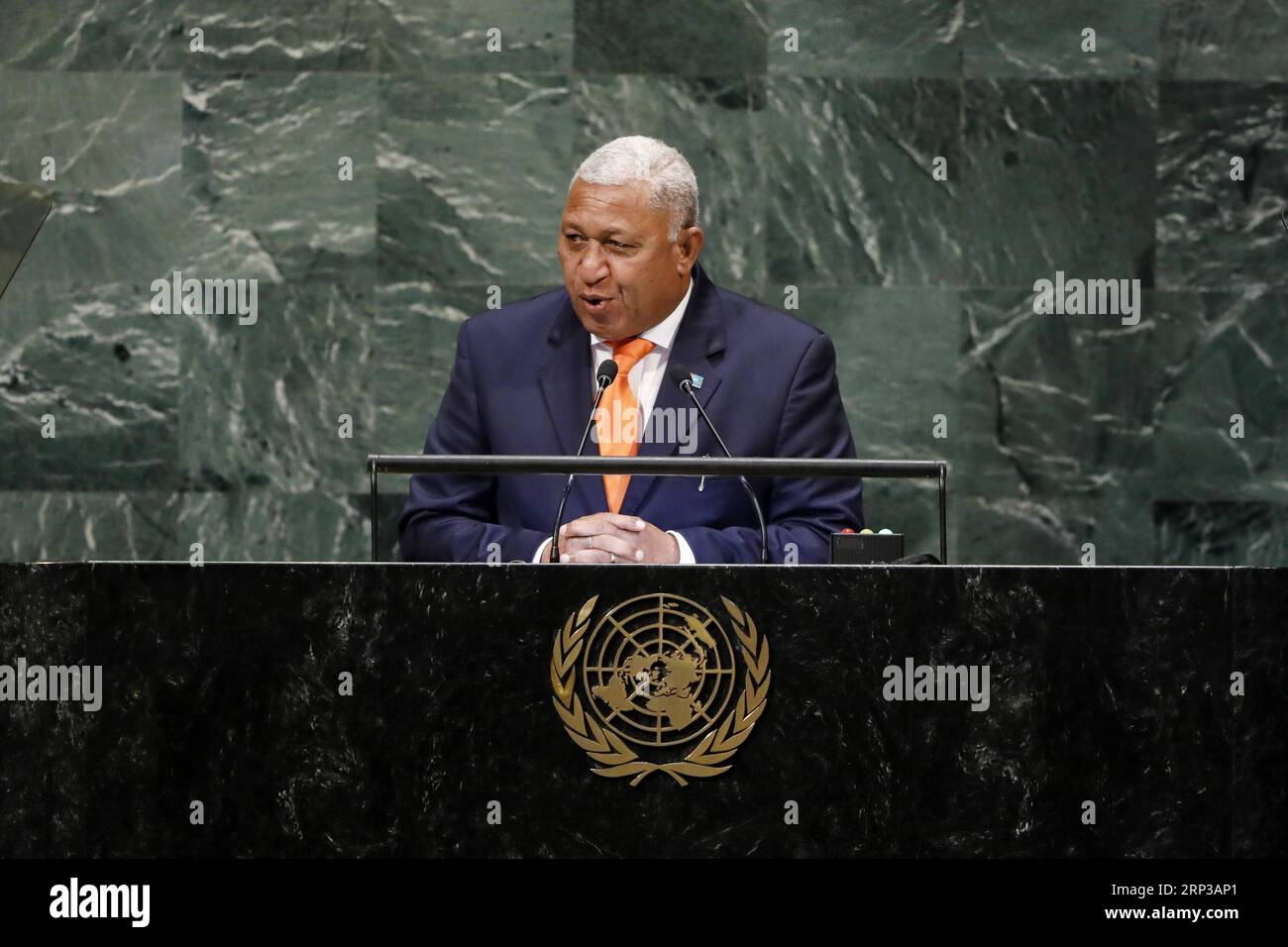 (180928) -- UNITED NATIONS, Sept. 28, 2018 -- Fijian Prime Minister ...