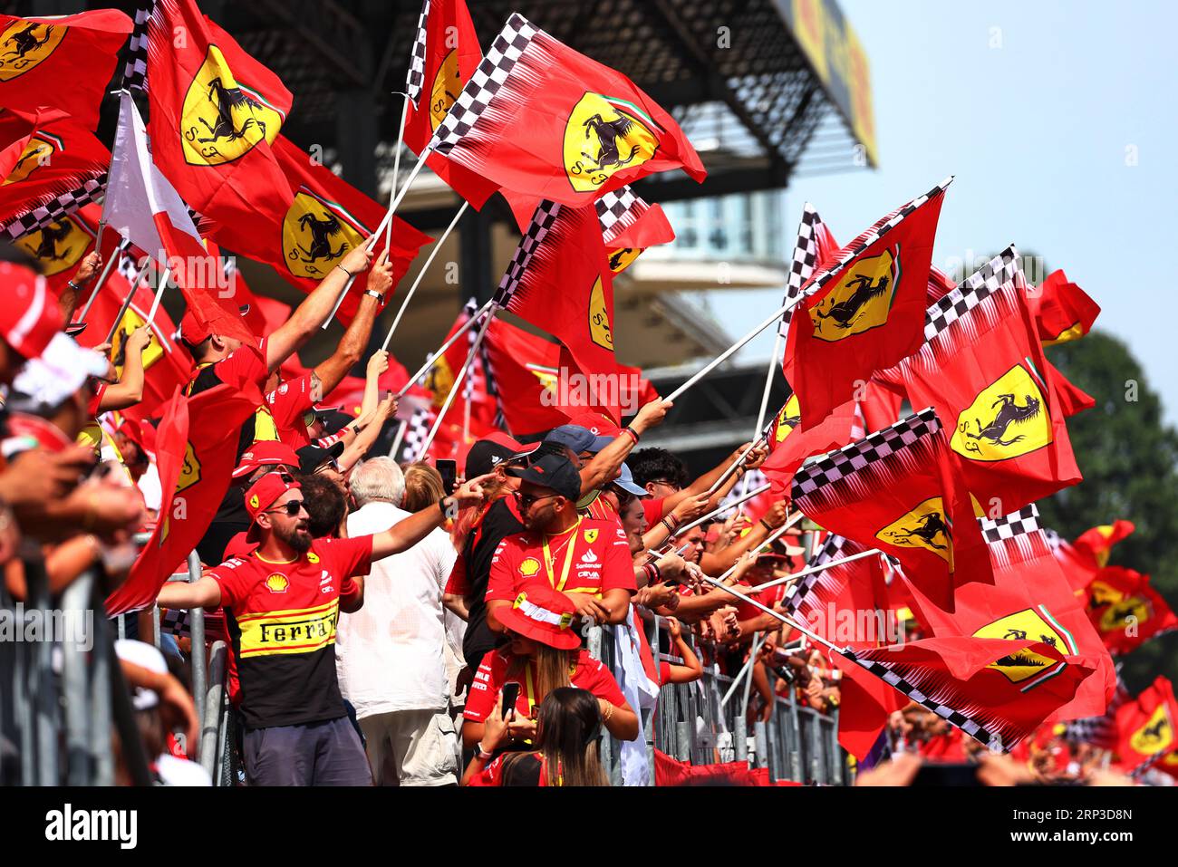 Monza, Italy. 03rd Sep, 2023. Circuit atmosphere - Ferrari fans in the ...