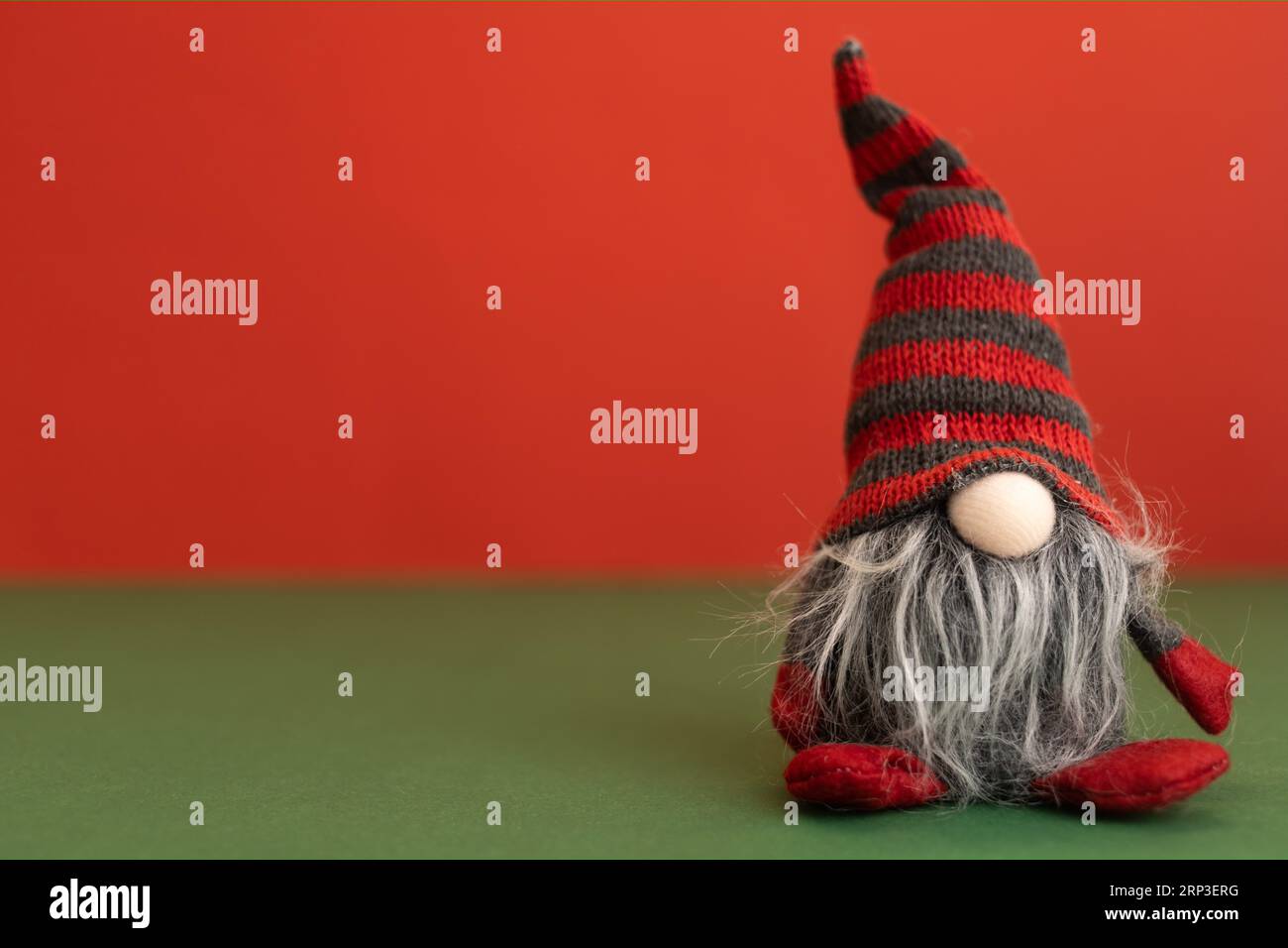 Little christmas gnome gonk with copy space background Stock Photo - Alamy