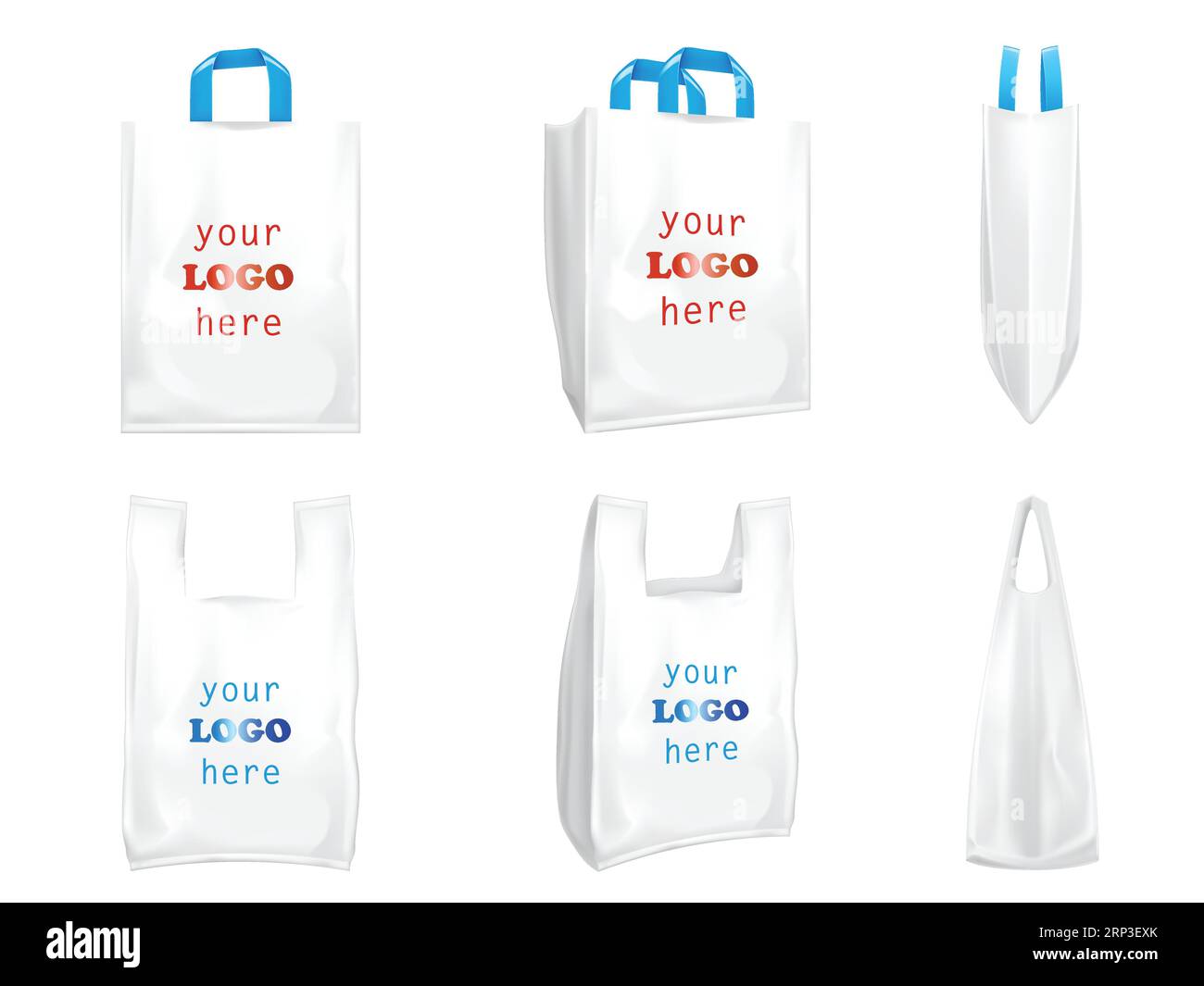 White plain packaging bags Stock Vector Images - Alamy