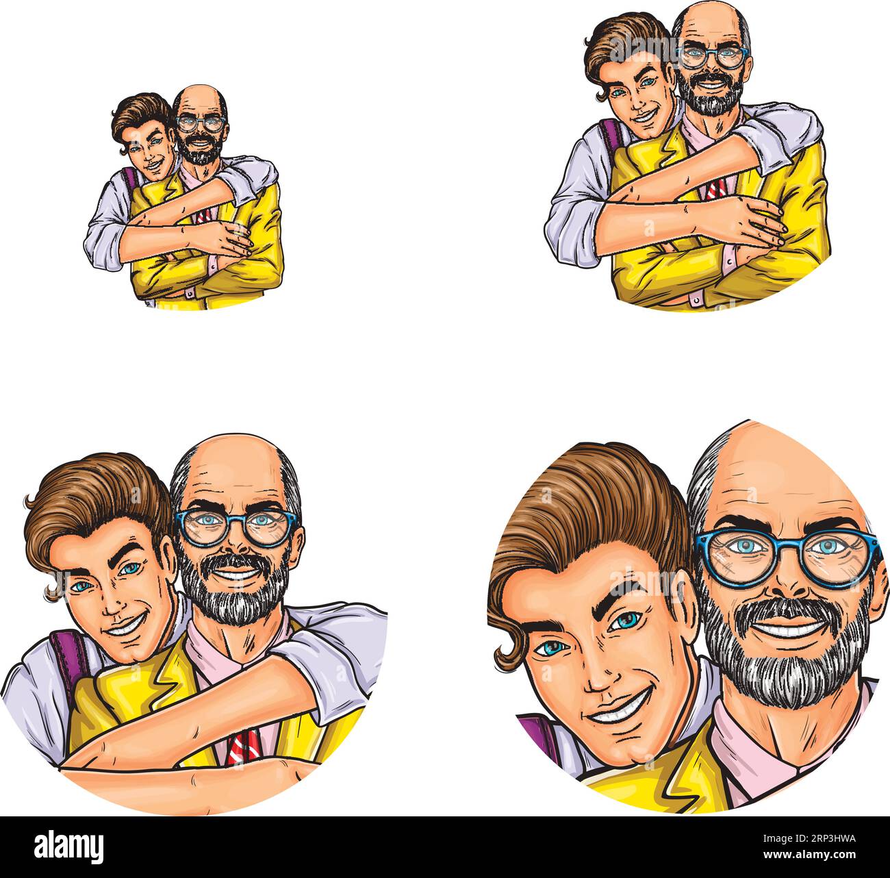 Old man and grandson Stock Vector Images - Alamy