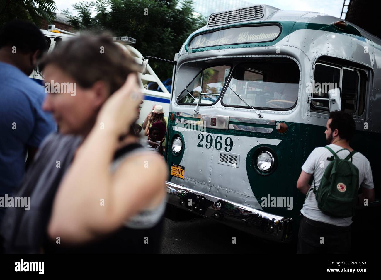 (181007) -- NEW YORK, Oct. 7, 2018 -- A vintage bus is seen during the ...