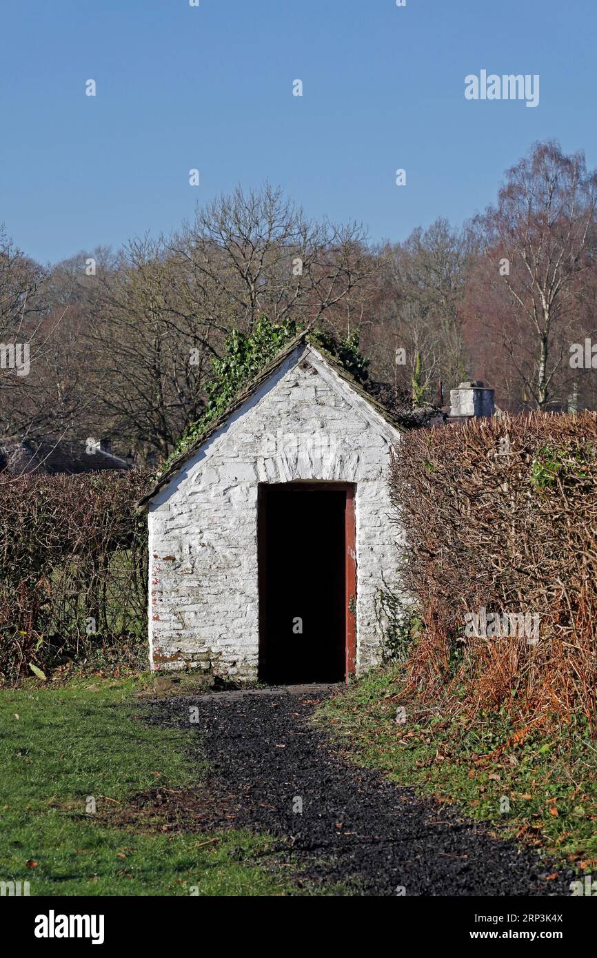 Outdoor lavatory outside Kennixton farmhouse,Saint Fagans National ...