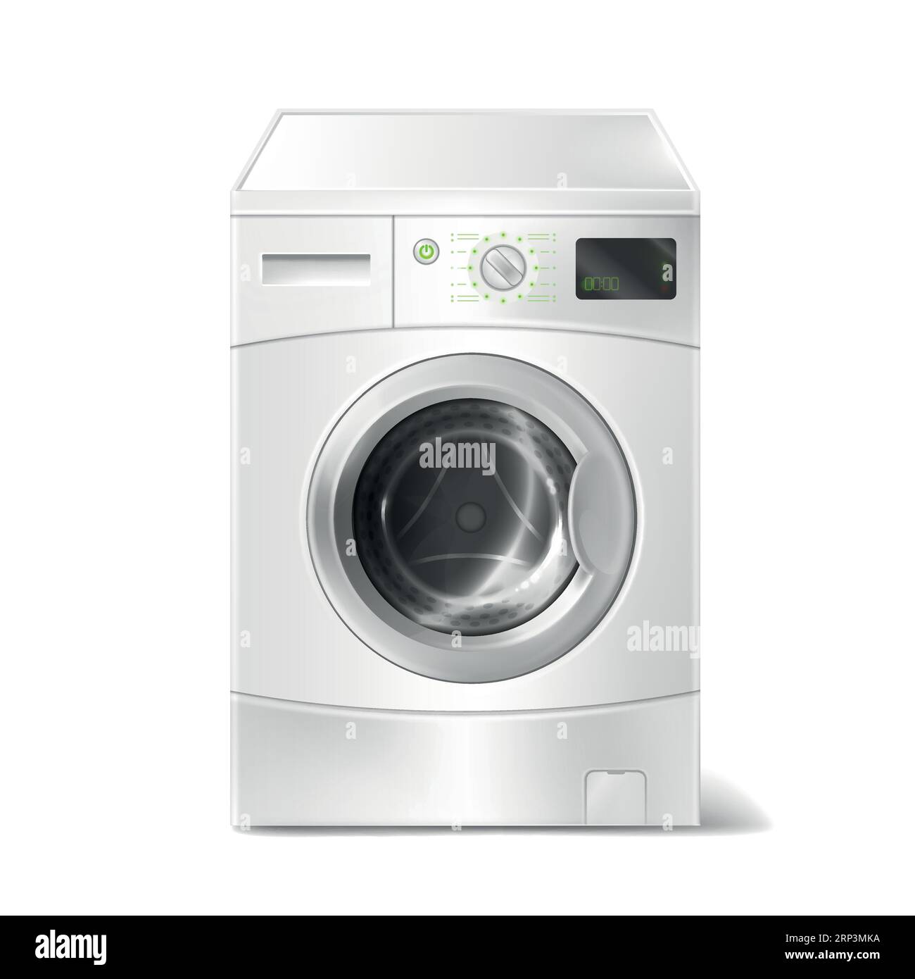 Vector realistic illustration of washing machine with smart display on ...