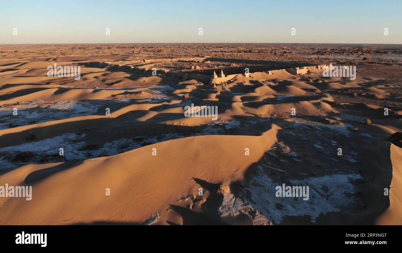 (181012) -- EJINA BANNER, Oct. 12, 2018 -- Aerial photo taken on Oct ...