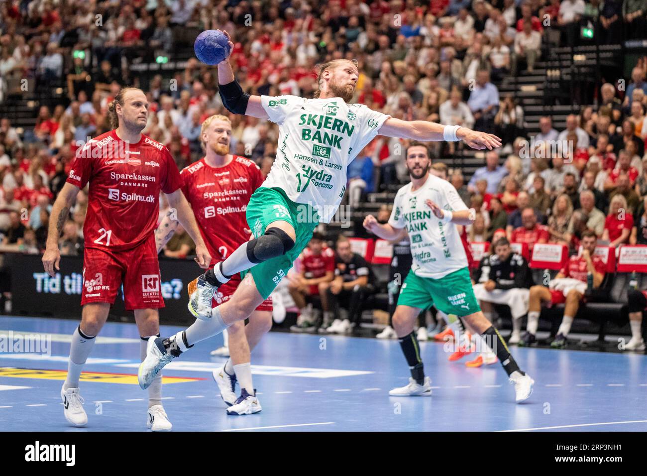 Aalborg, Denmark. 02nd Sep, 2023. Dan Beck-Hansen (17) of Skjern ...