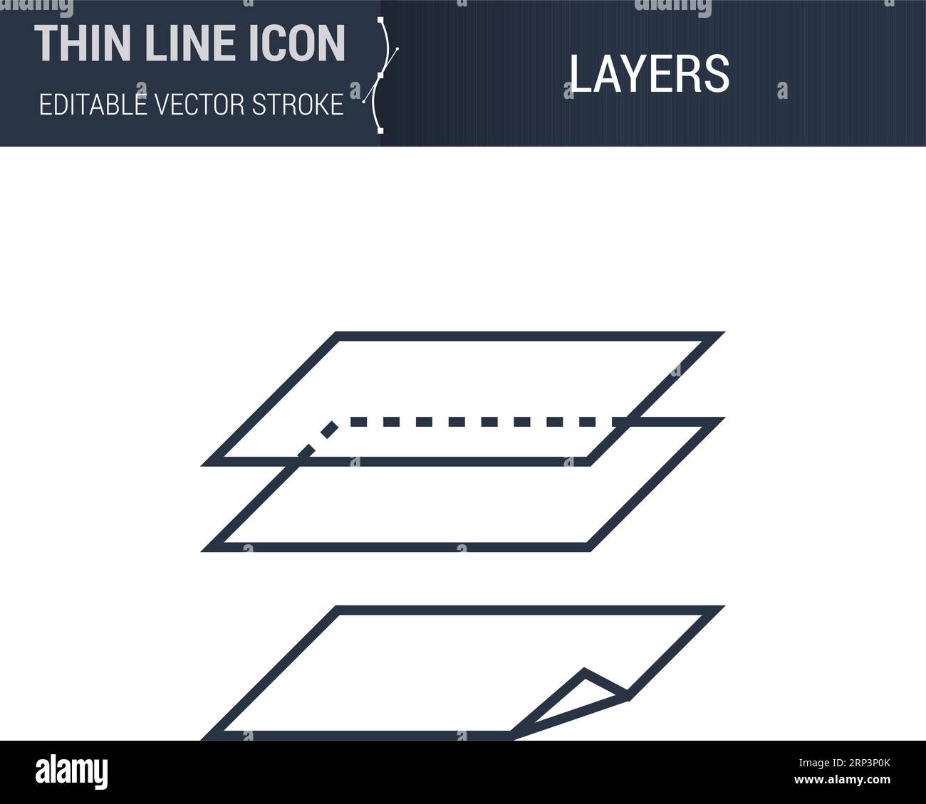 Symbol of Layers Thin Line Icon of 3D Printing and Modeling Set. Stroke ...