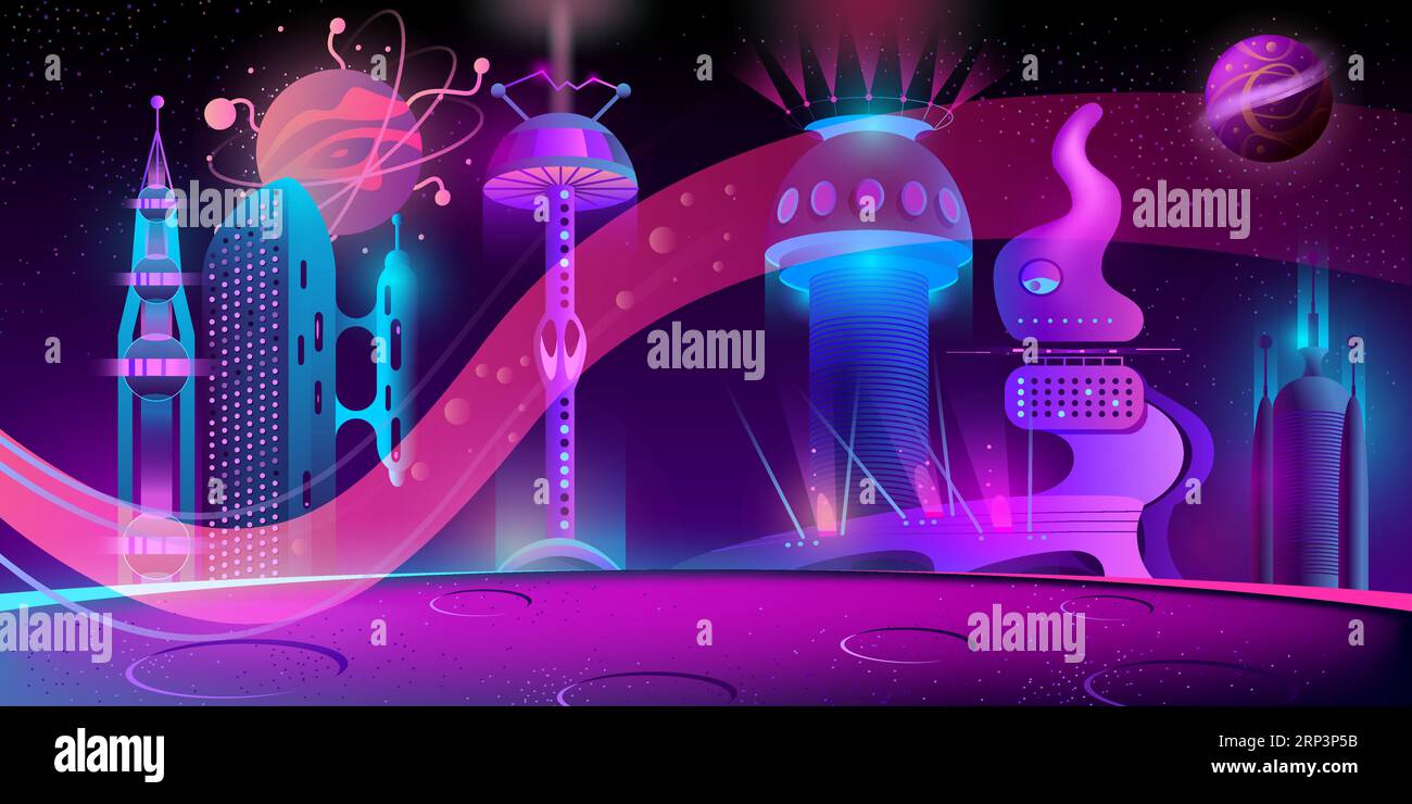 Fantasy city future Stock Vector Images - Alamy