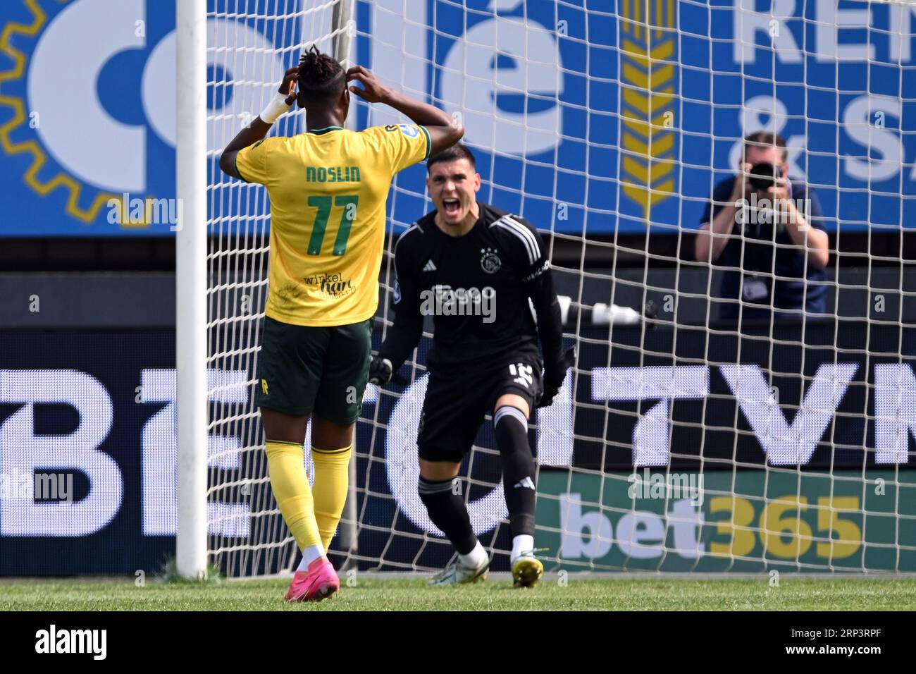 SITTARD - (l-r) Tijjani Noslin of Fortuna Sittard misses a penalty kick ...