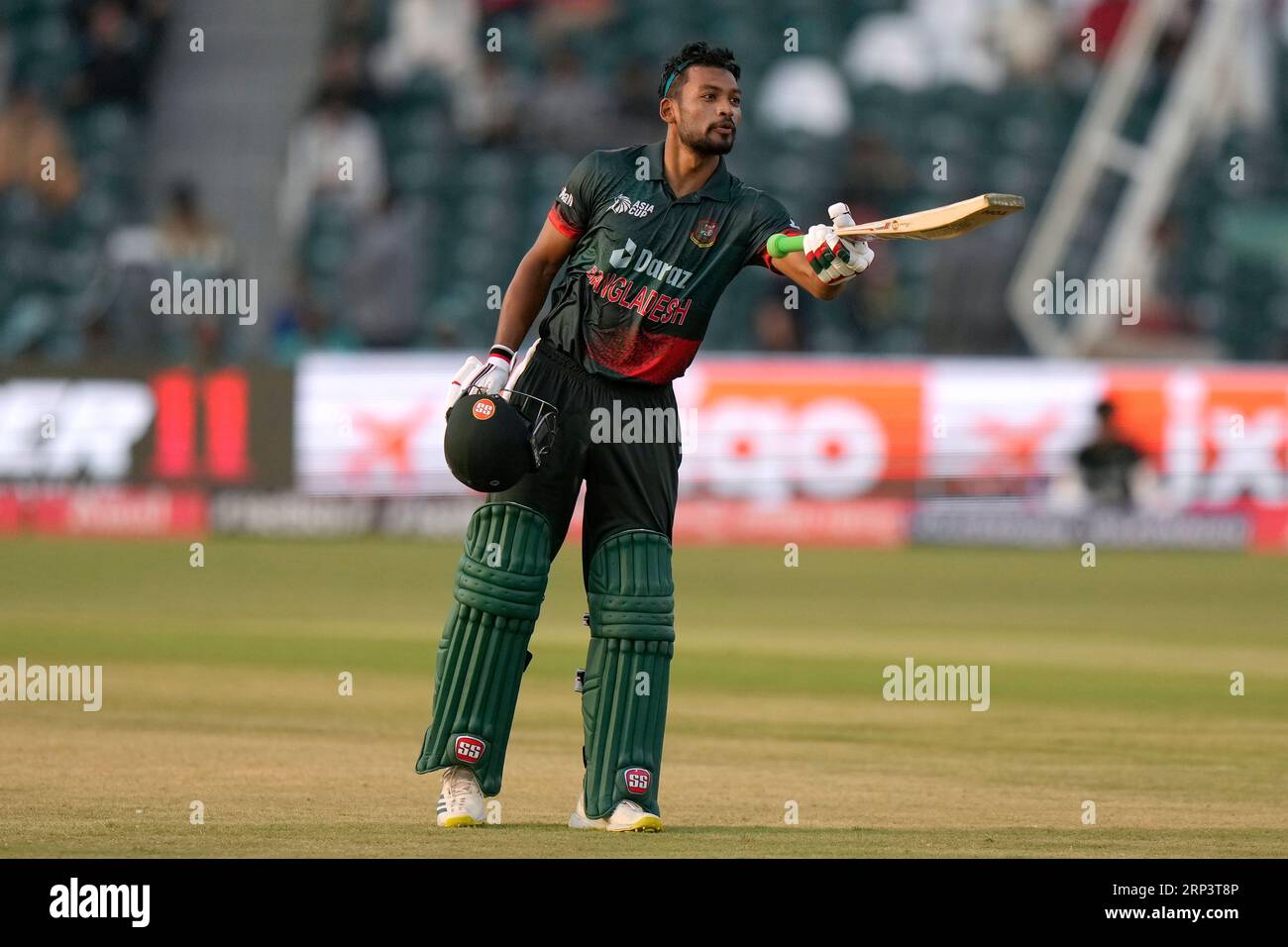 Bangladesh's Najmul Hossain Shanto celebrates after scoring century ...