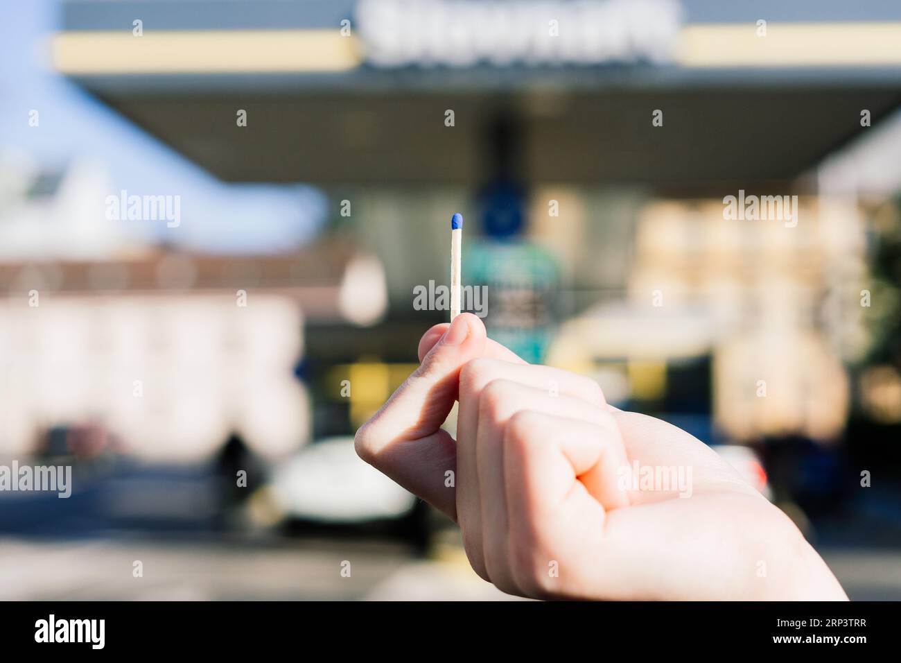 Set fire to spilled oil, drawing carefully flammable. Matches fire in ...