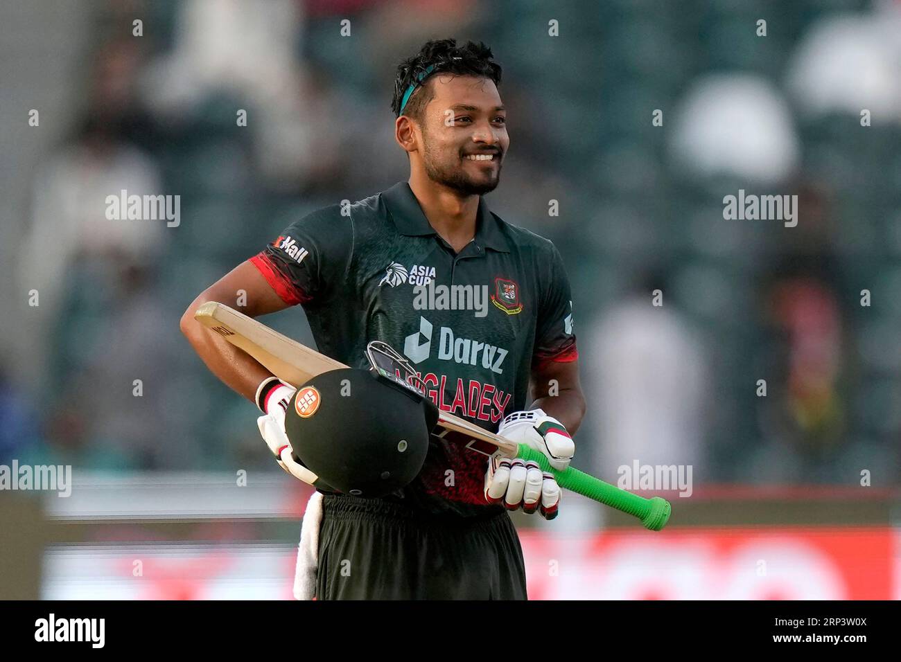 Bangladesh's Najmul Hossain Shanto celebrates after scoring century ...