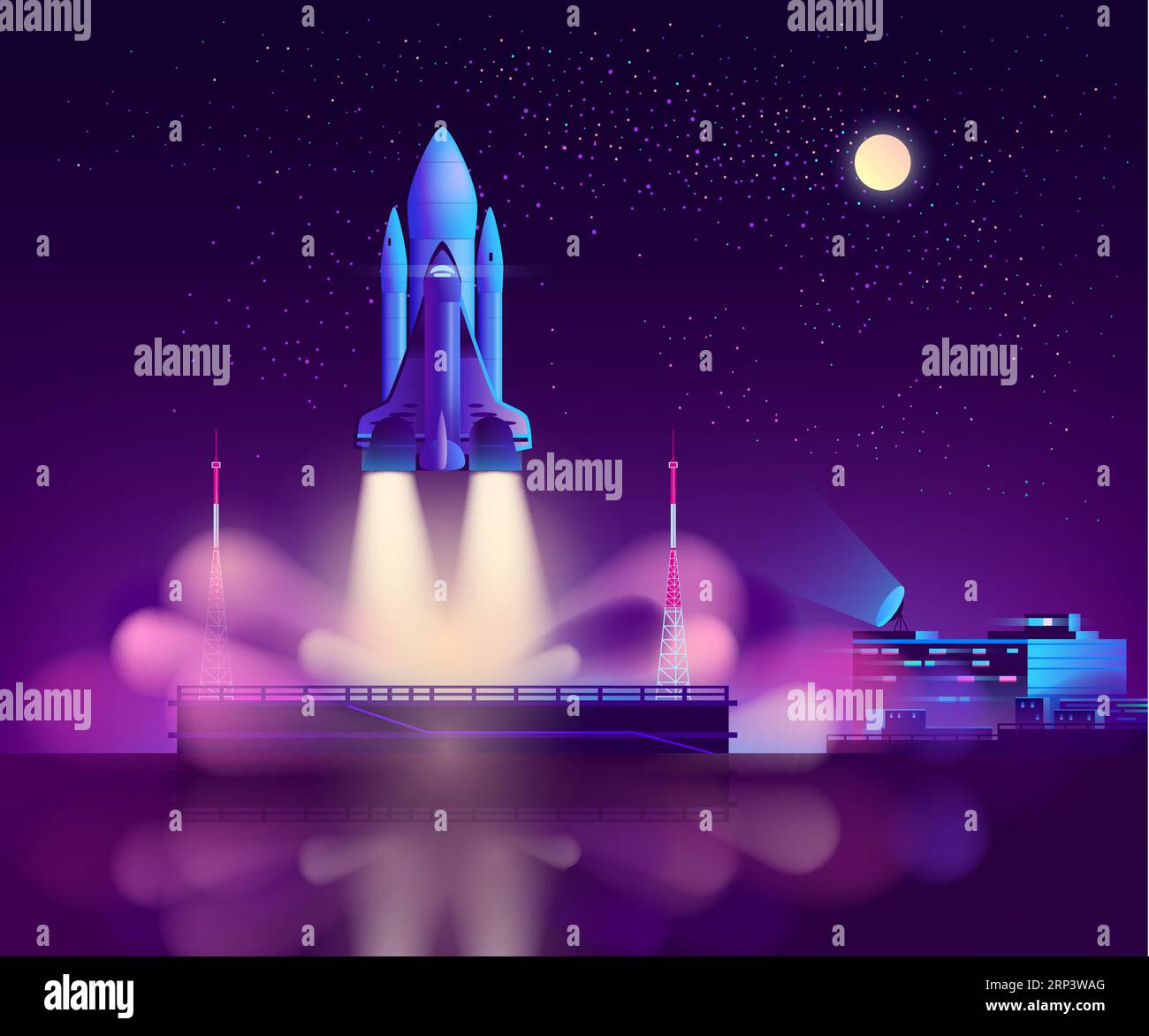 Science technology rocket exploration platform Stock Vector Images - Alamy