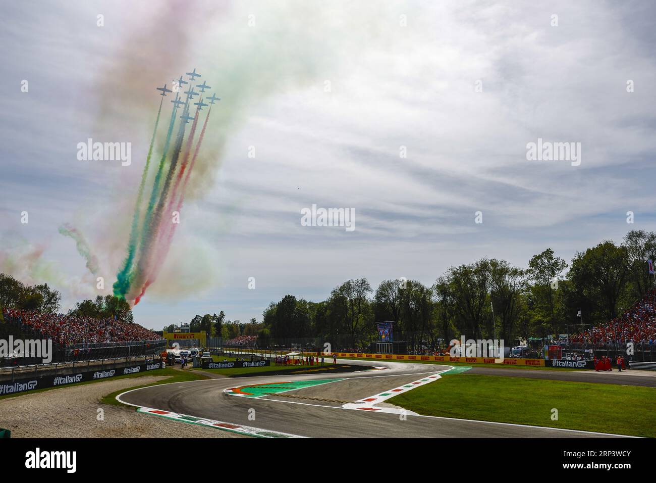 MONZA - Atmospheric image of fighter jets making the Italian colors ...