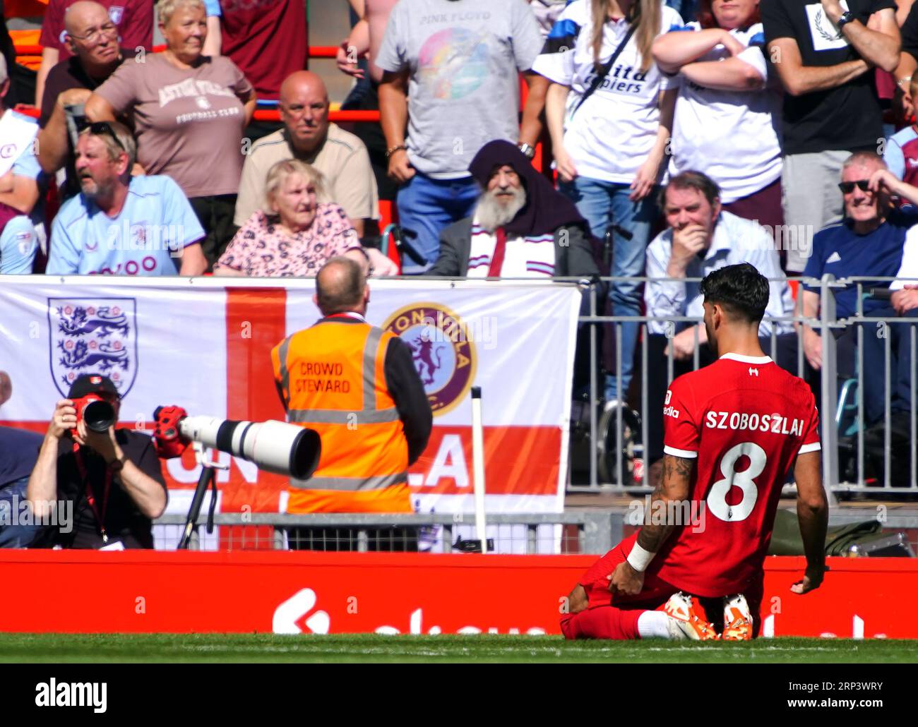 Liverpool's Dominik Szoboszlai celebrates scoring their side's first ...