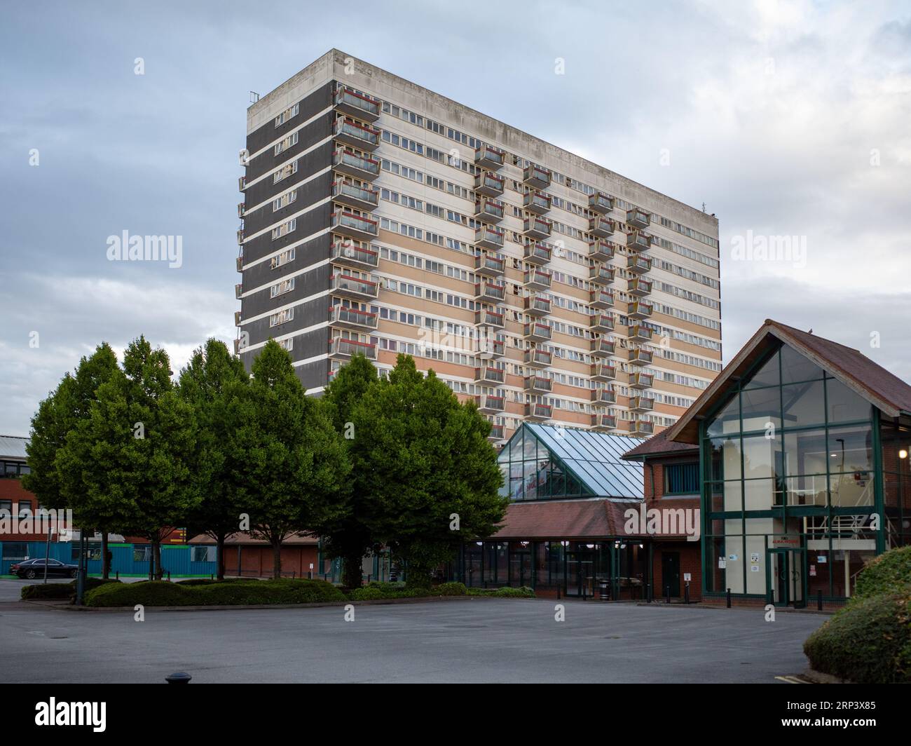 Residential high rise tower block, Inkerman House located above Newtown ...