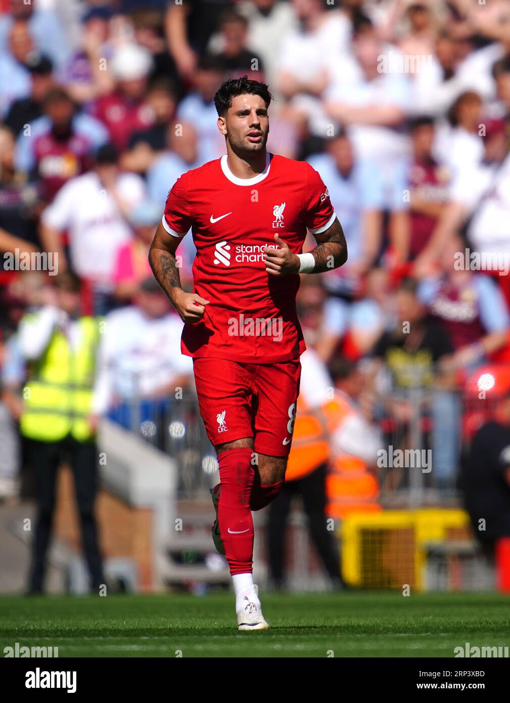 Liverpool's Dominik Szoboszlai celebrates scoring their side's first ...
