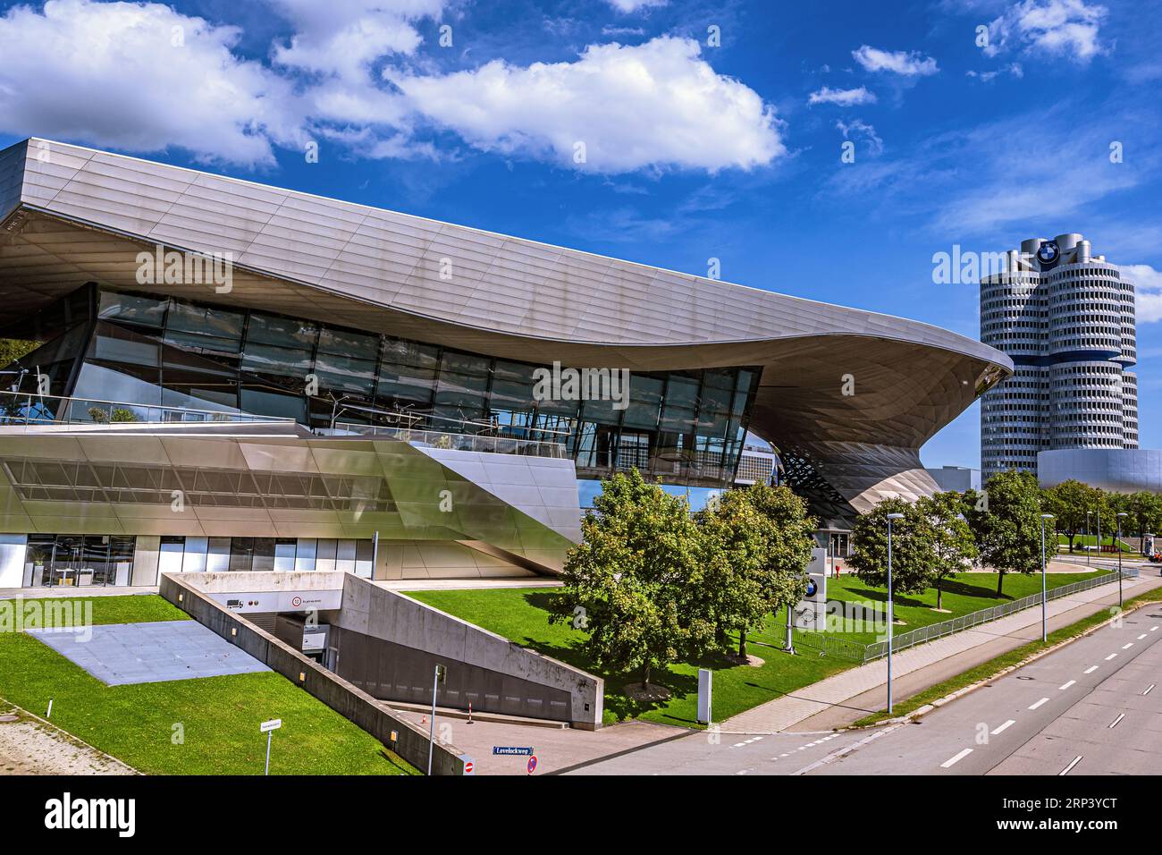 BAVARIA : BMW TOWER - MUNICH WITH BMW WORLD Stock Photo - Alamy