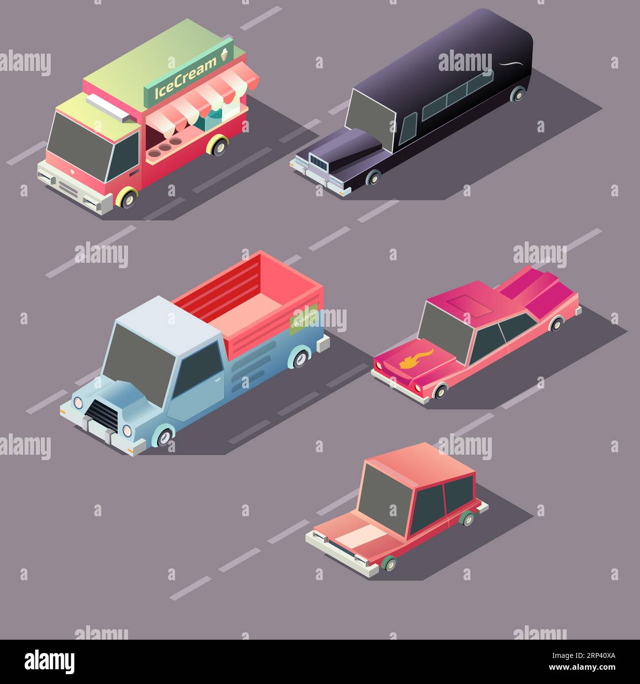 Old fashioned ice cream truck Stock Vector Images - Alamy
