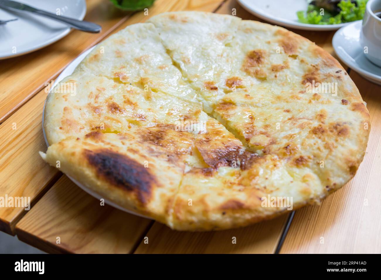 Khachapuri Megruli, Yeast bread baked in the oven with Georgian cheese ...
