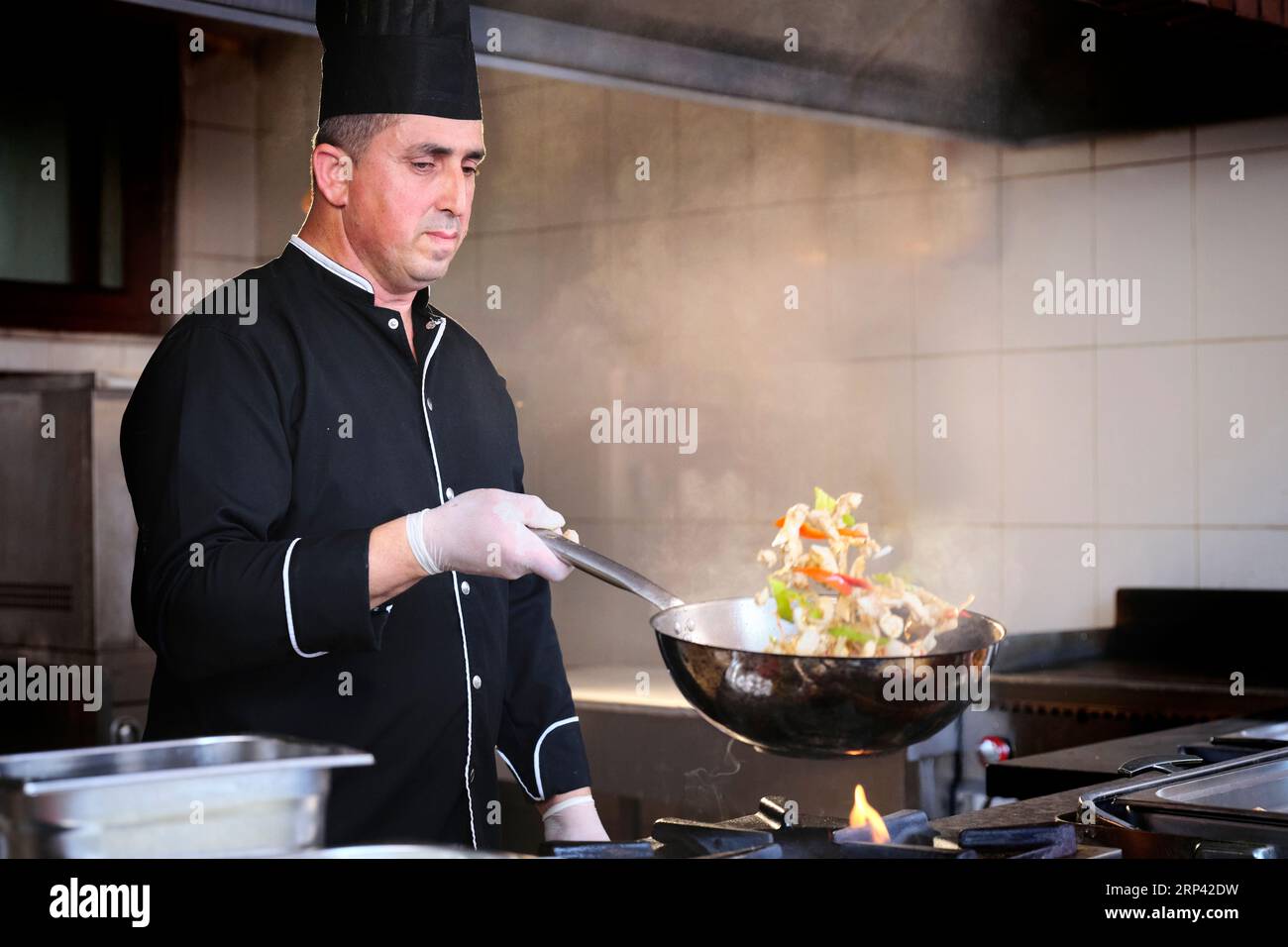 Self-service food court of a luxurious hotel. lounge of a nice hotel ...