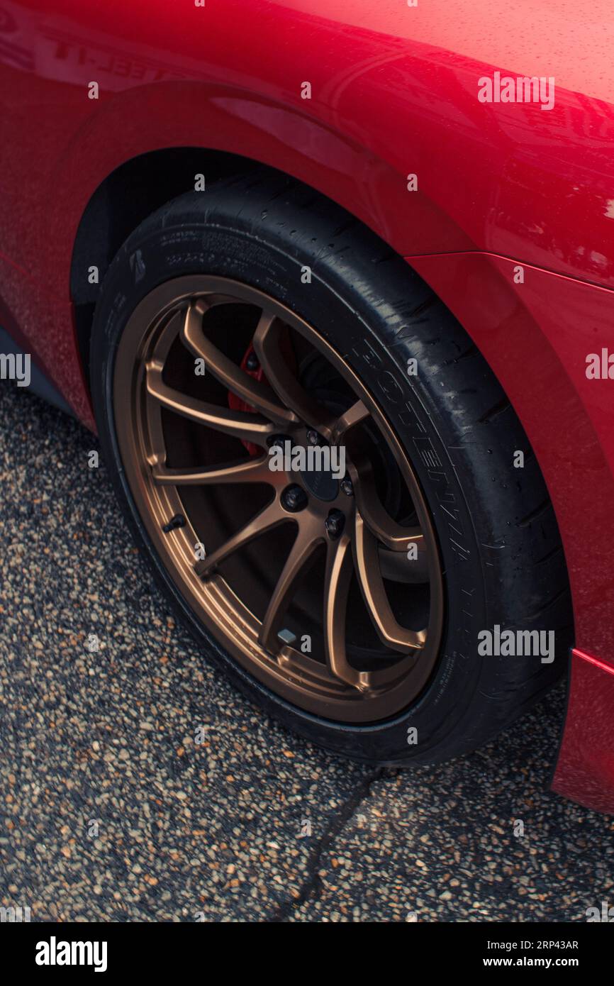 Red Nissan 400z with Bronze wheels Stock Photo - Alamy