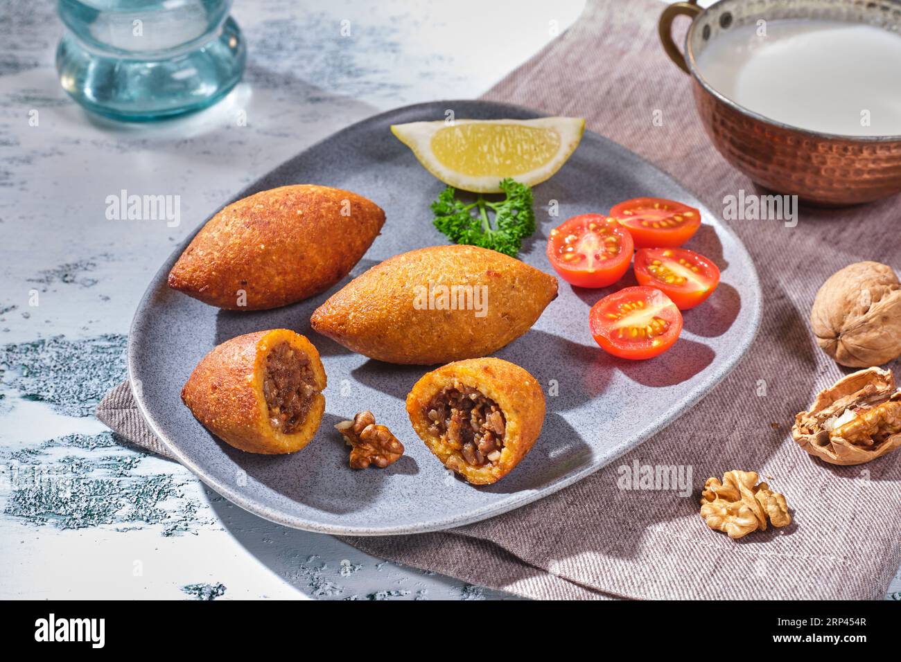 Traditional Turkish food and Ravioli, Manti, on a beautiful background ...