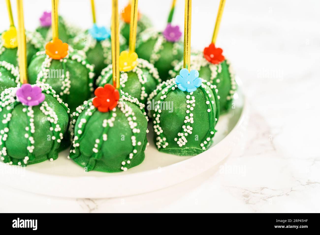 Delicious cactus cake pops for Cinco de Mayo celebration Stock Photo ...
