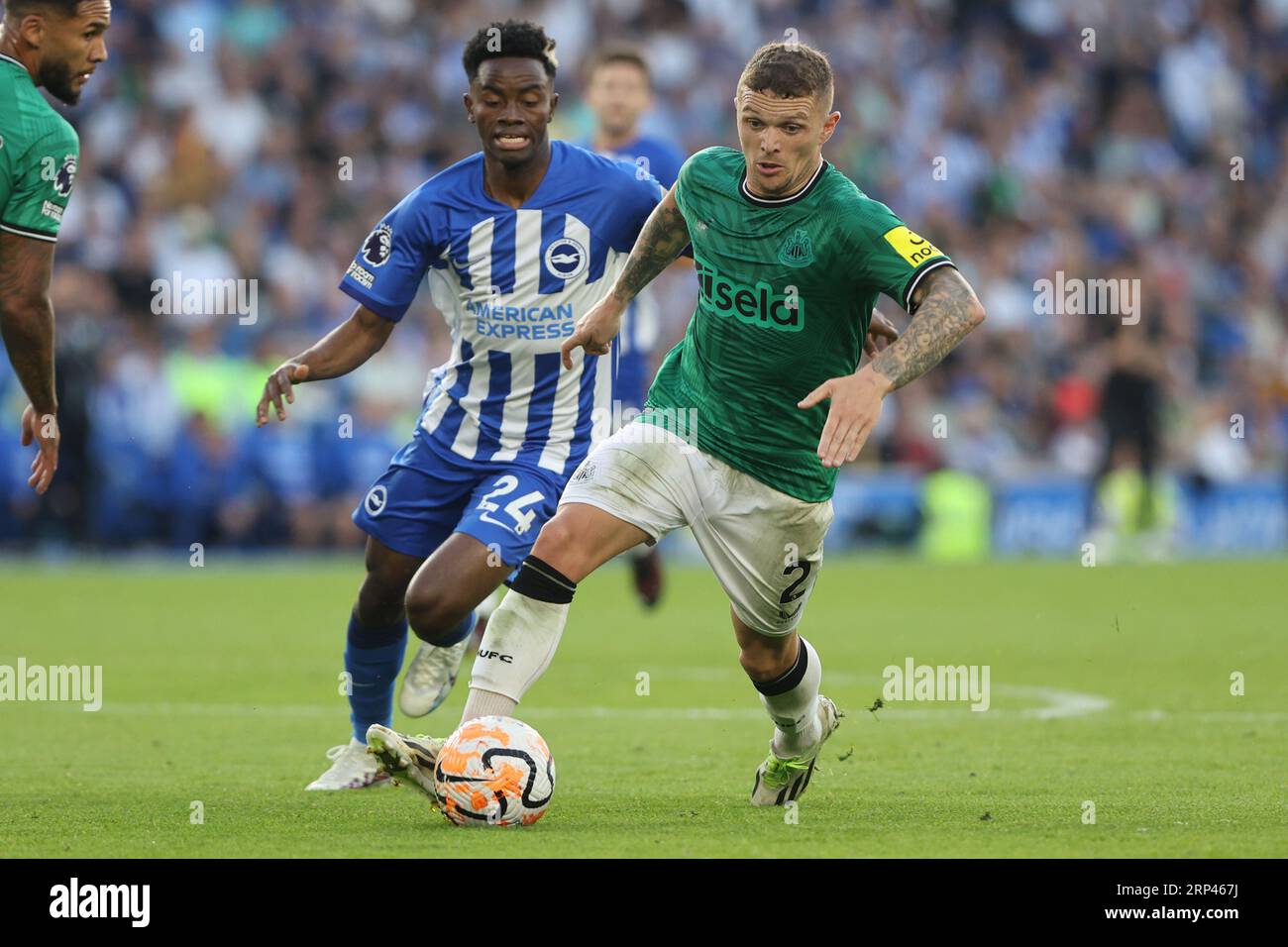 Kieran Trippier in action for Newcastle United FC at the AMEX Stadium ...