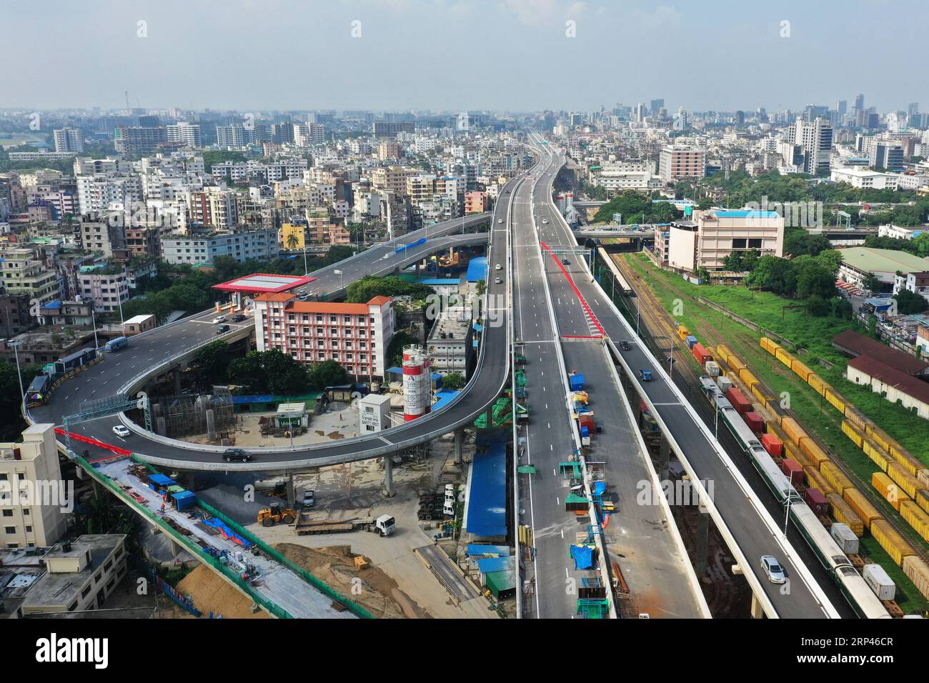 Dhaka, Bangladesh - September 03, 2023: Vehicles are plying on the ...