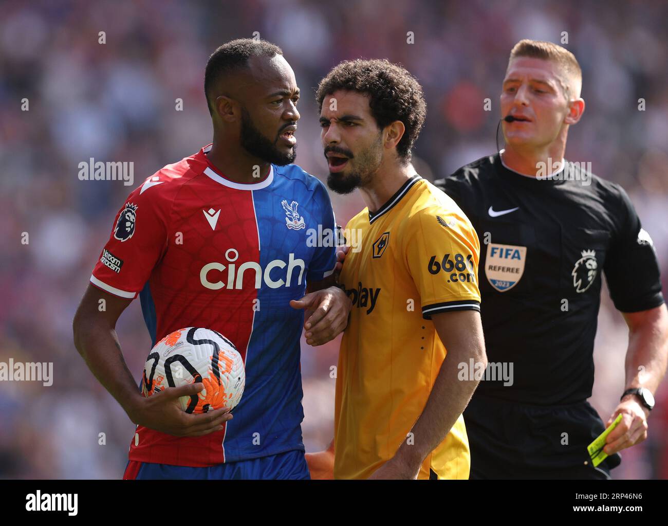 London, UK. 3rd Sep, 2023. Jordan Ayew of Crystal Palace and Rayan Ait ...