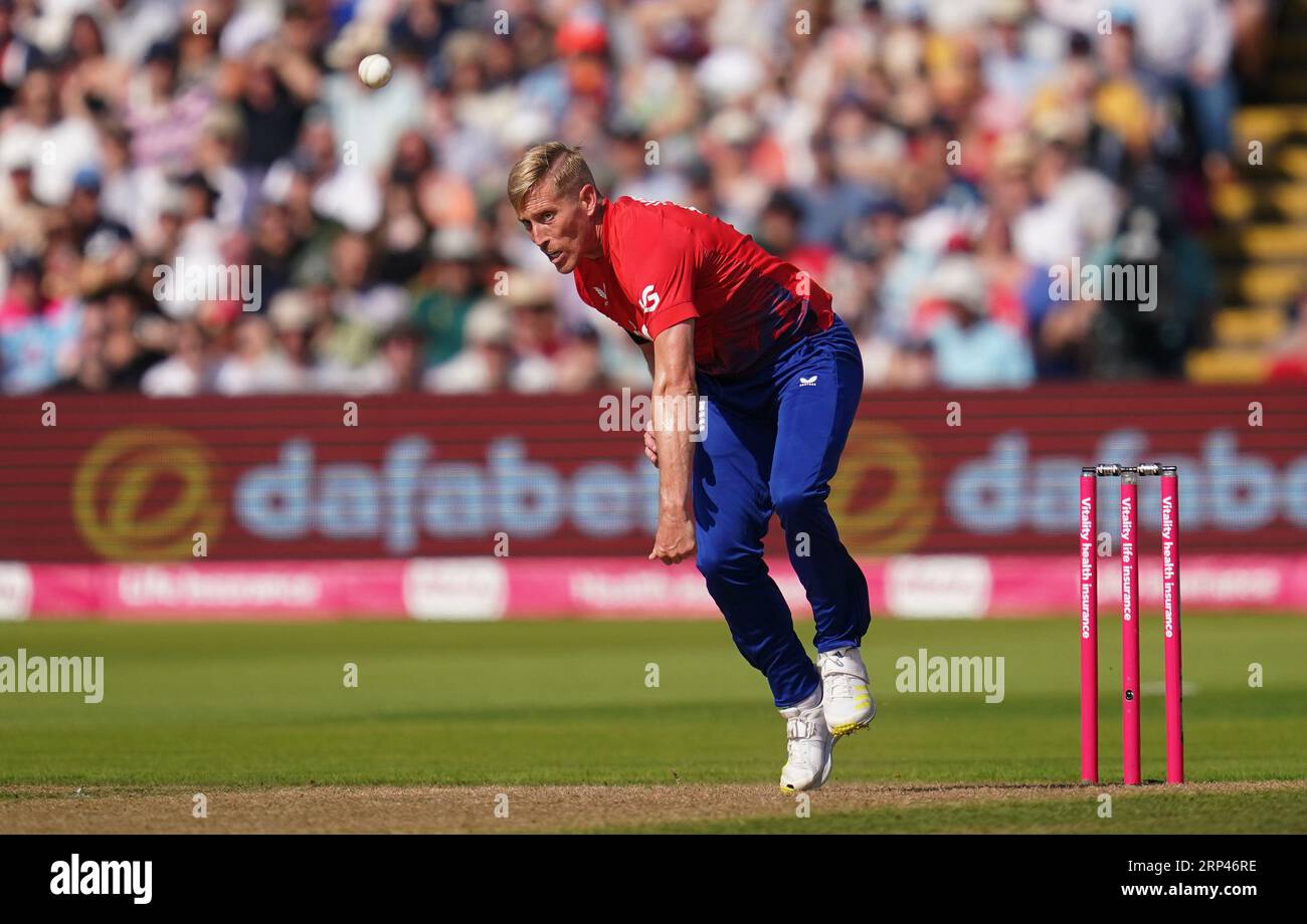 England's Luke Wood during the third Vitality IT20 match at Edgbaston ...