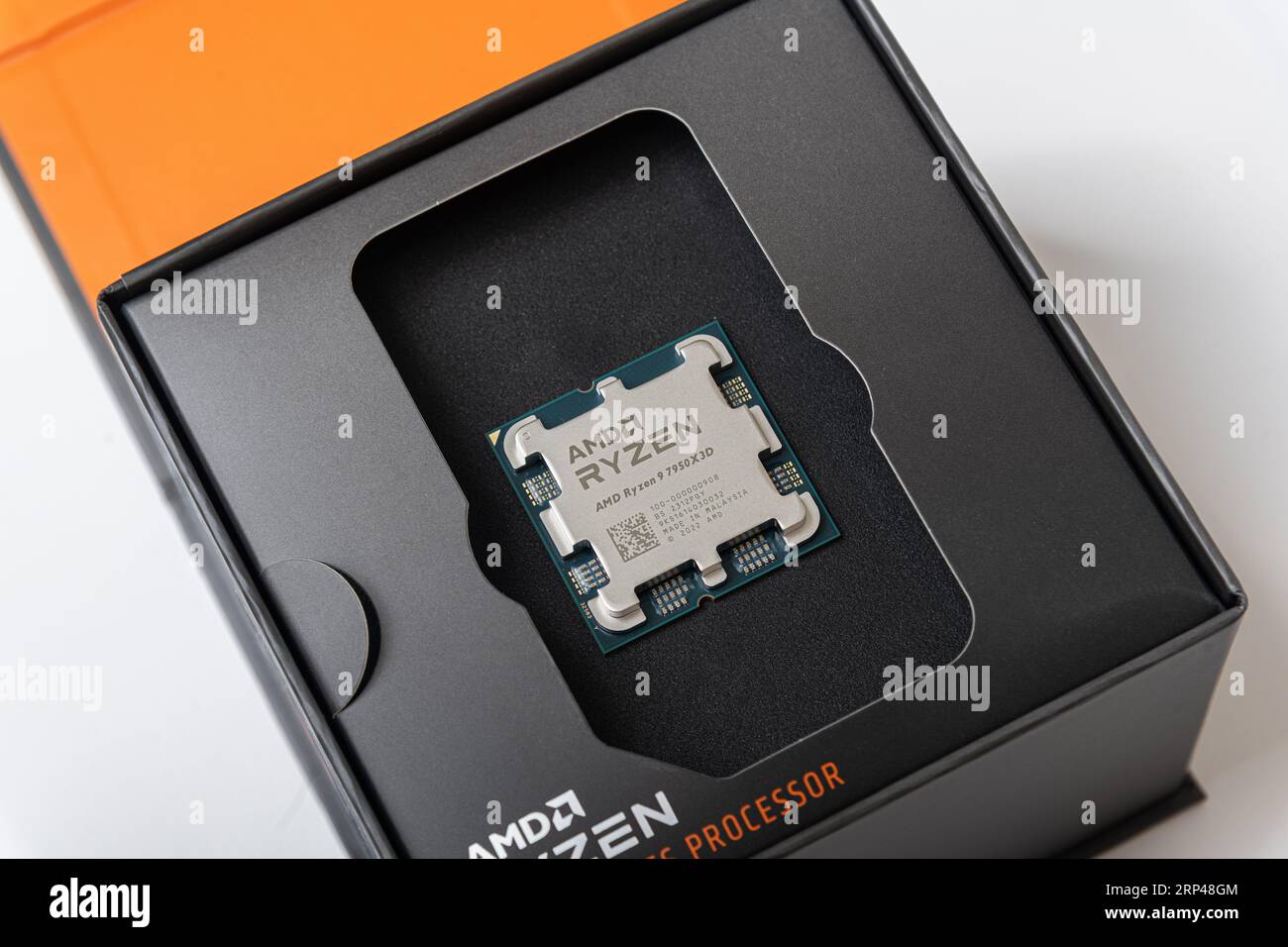 AMD Ryzen 9 7950X3D processor close-up. Studio shot Stock Photo - Alamy