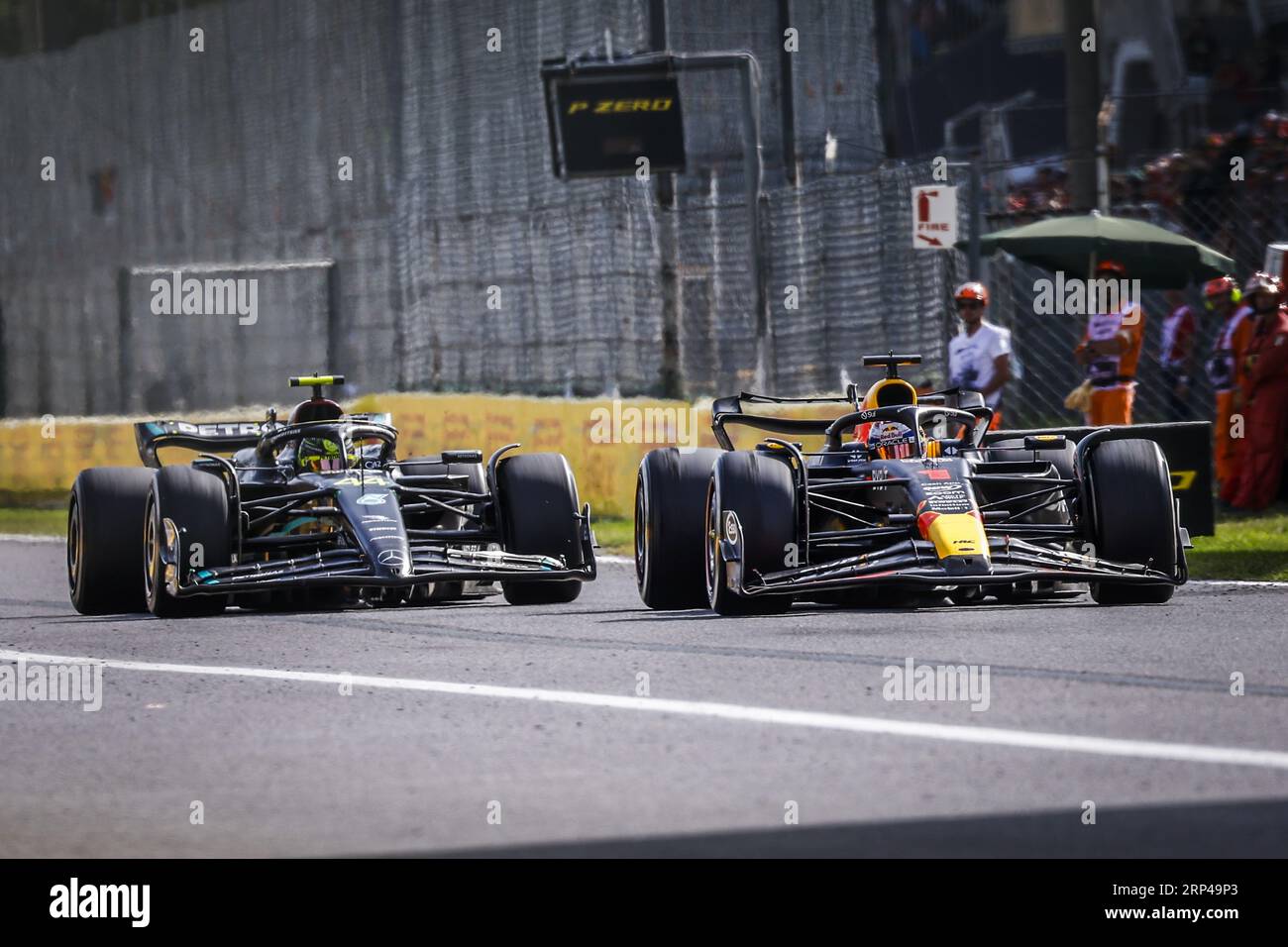 MONZA - Lewis Hamilton (Mercedes), Max Verstappen (Red Bull Racing) (l ...