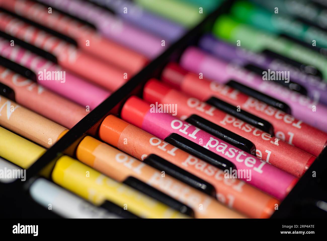 Oil Pastel Crayons on a white paper Stock Photo - Alamy