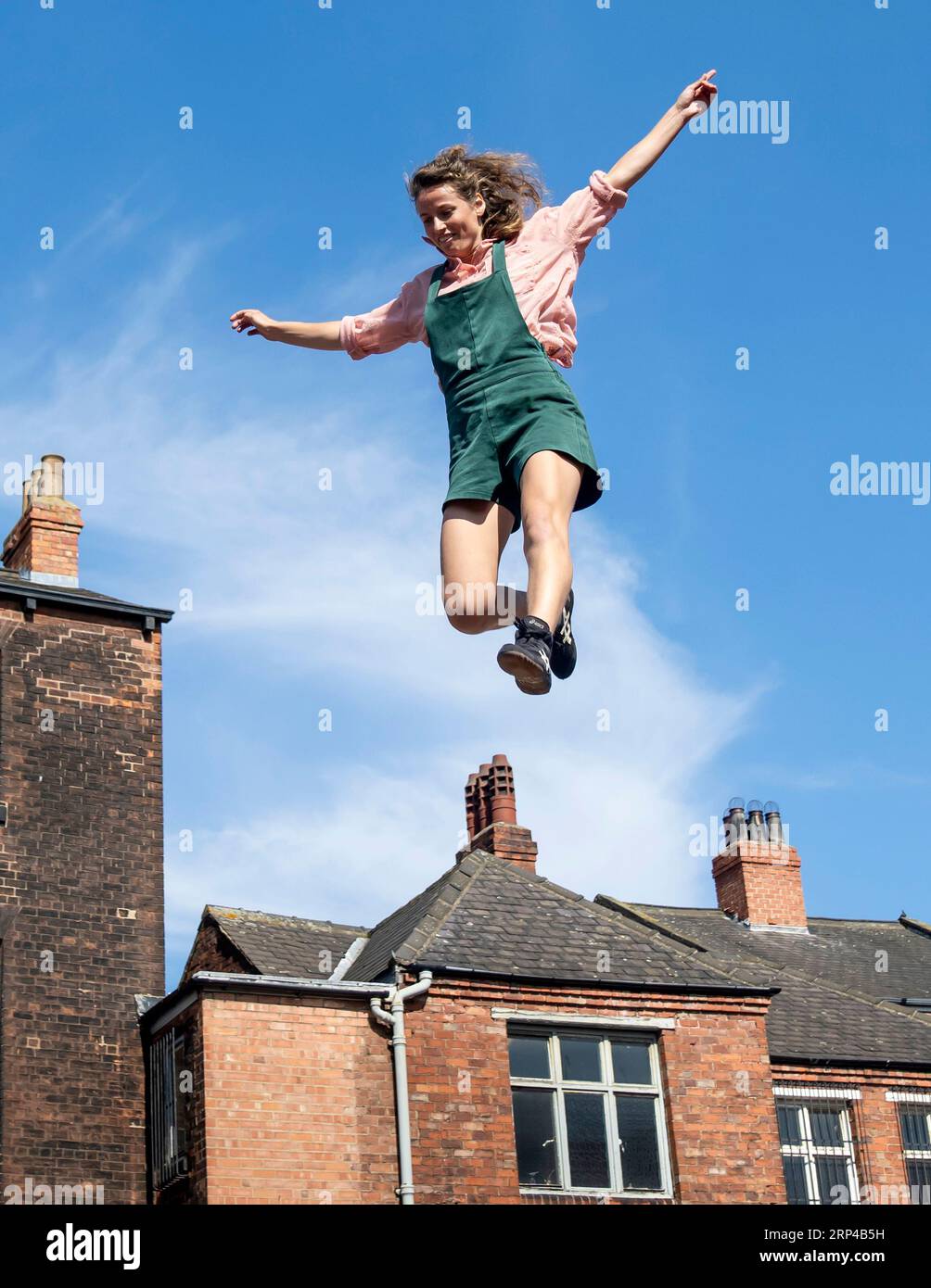 An acrobat from contemporary circus Tripotes la Compagnie during a ...