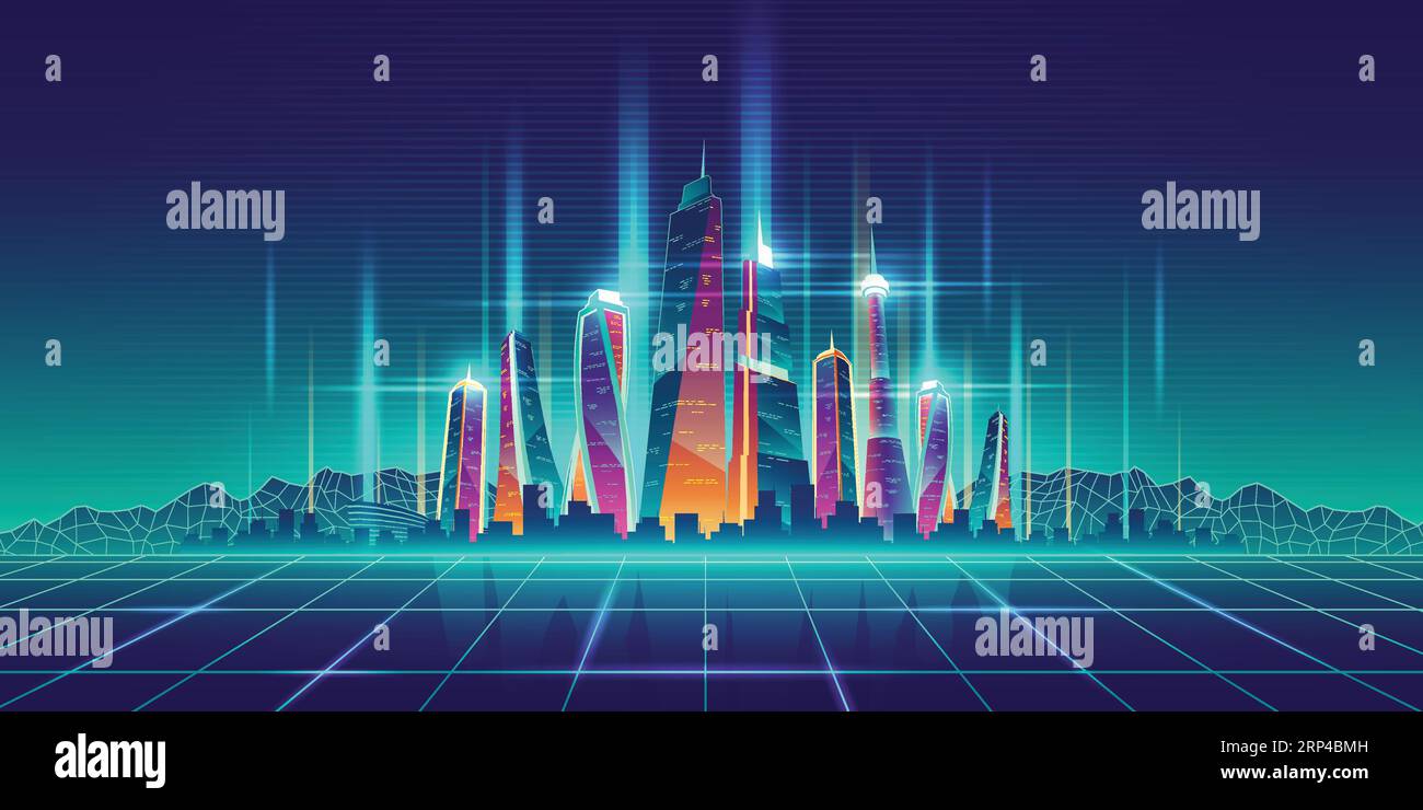 The illuminated buildings and buildings Stock Vector Images - Alamy