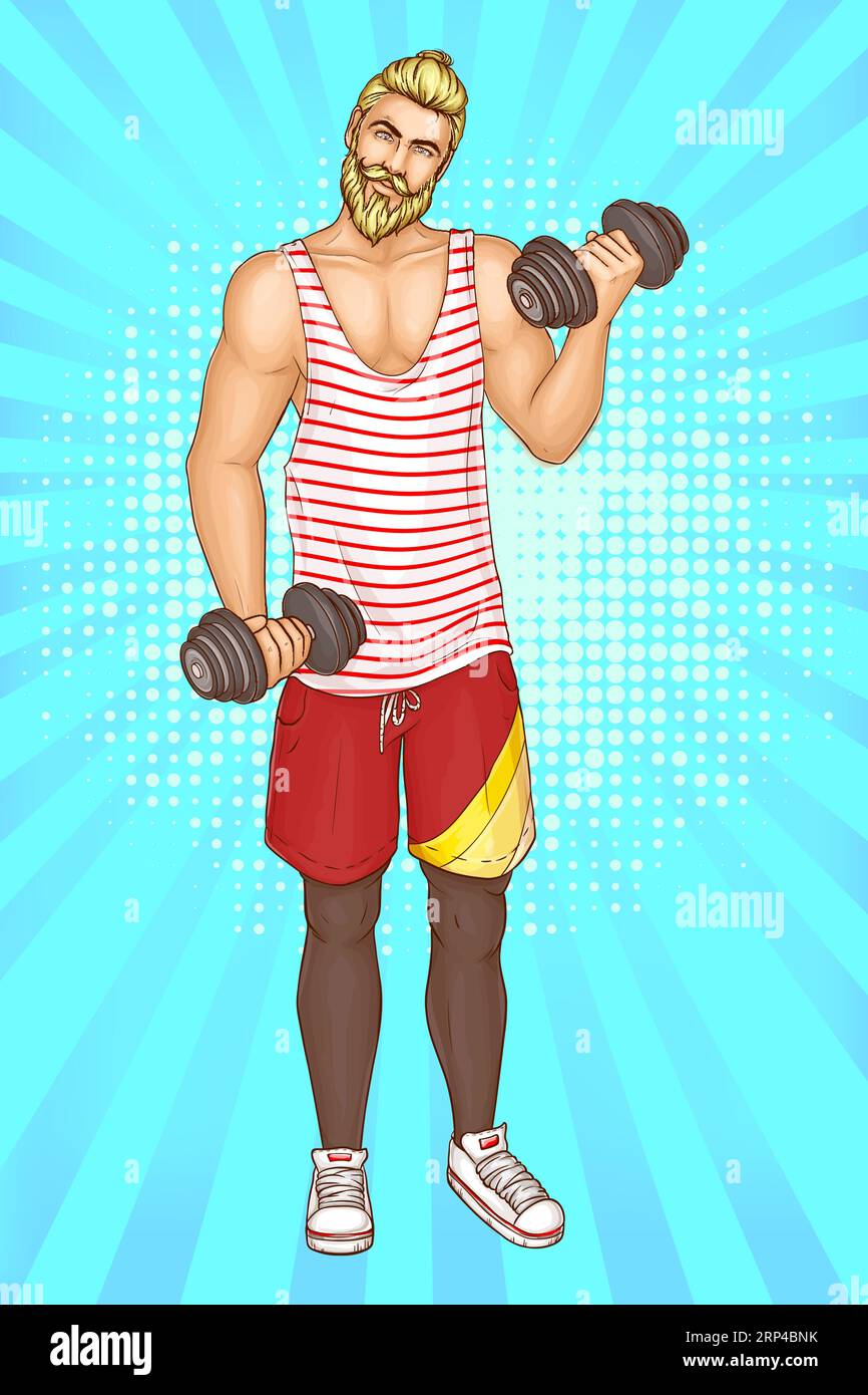 Man in singlet and shorts Stock Vector Images - Alamy