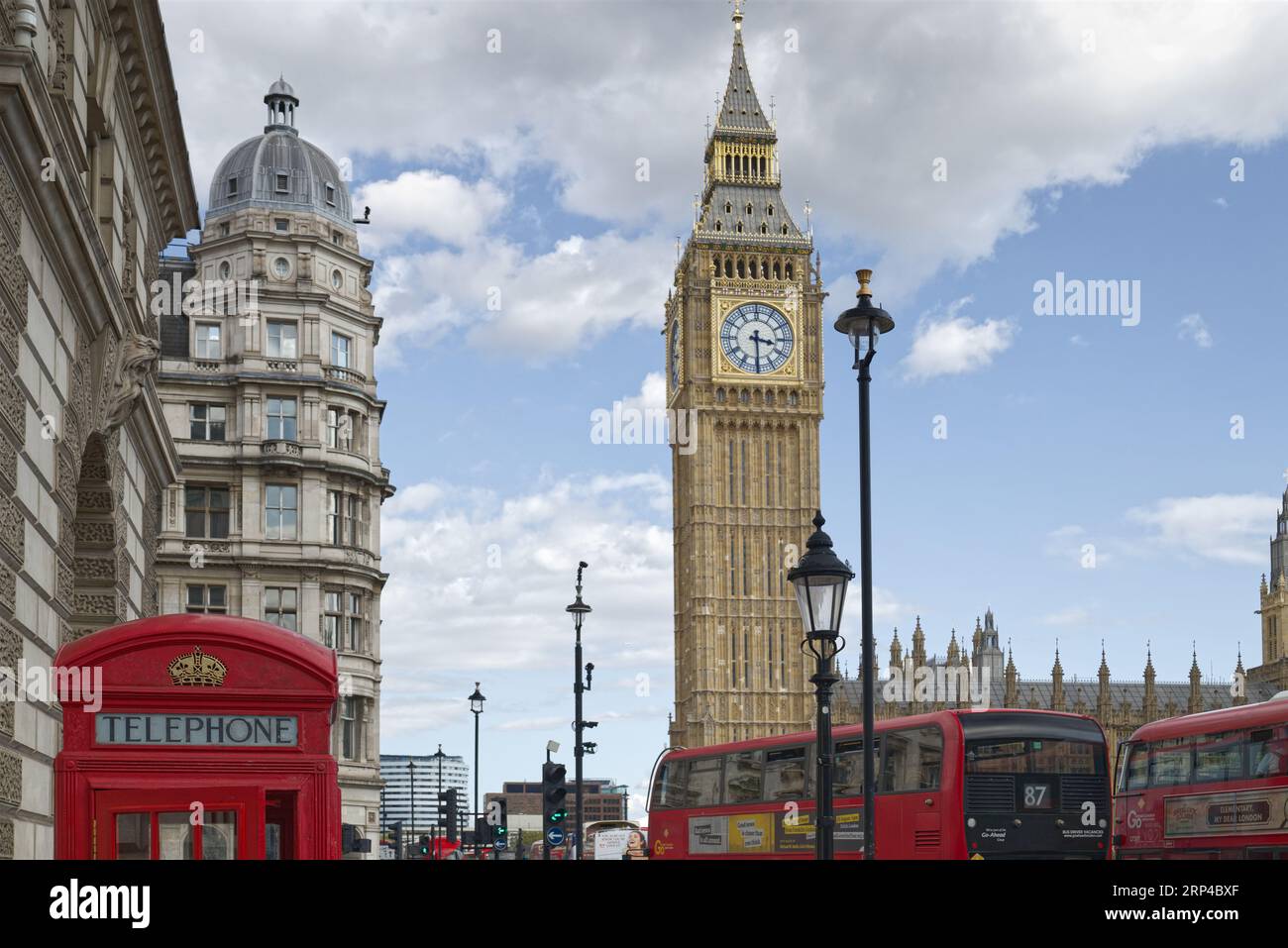 Westminster, London, England, UK - Iconic red telephone box and ...