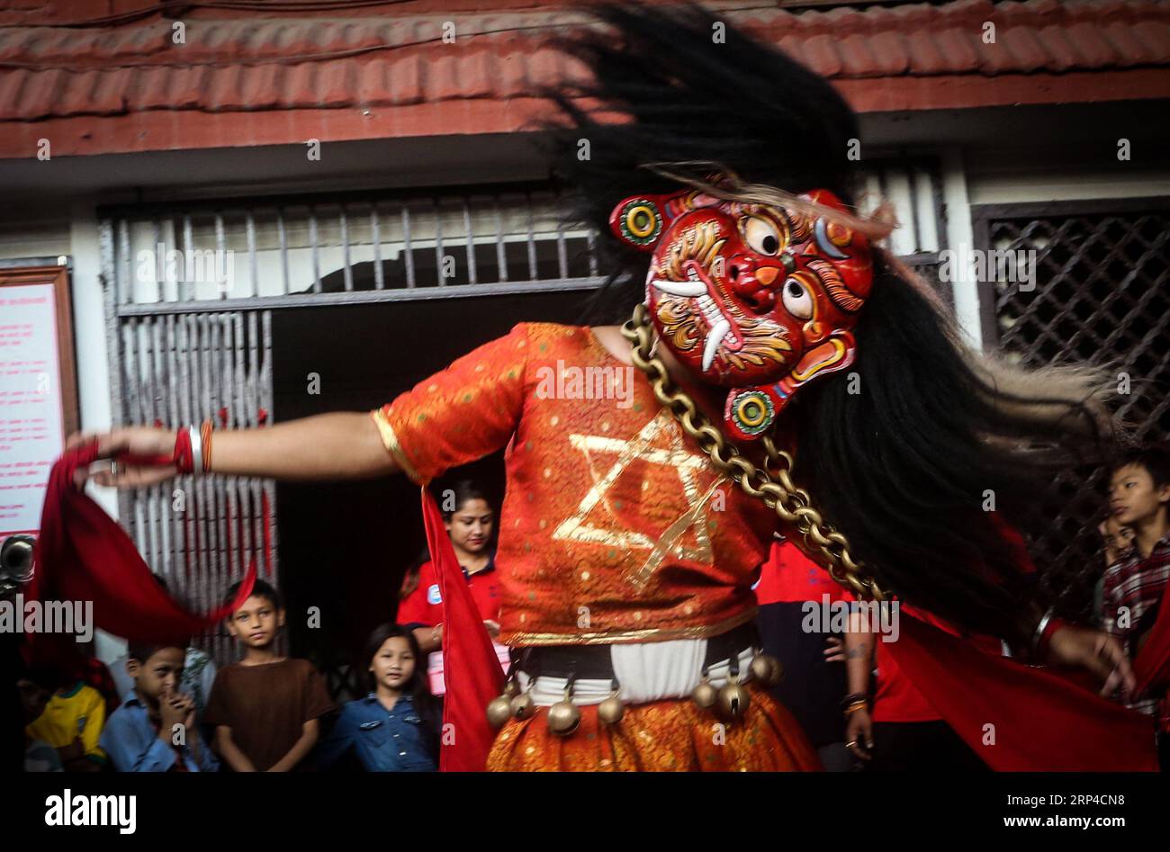 Kathmandu, Bagmati, Nepal. 3rd Sep, 2023. A masked dancer Lakhe seen in ...
